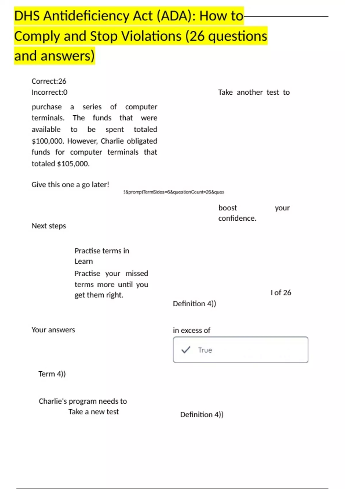 DHS Antideficiency Act |(ADA) | How to Comply and Stop Violations | (26 ...