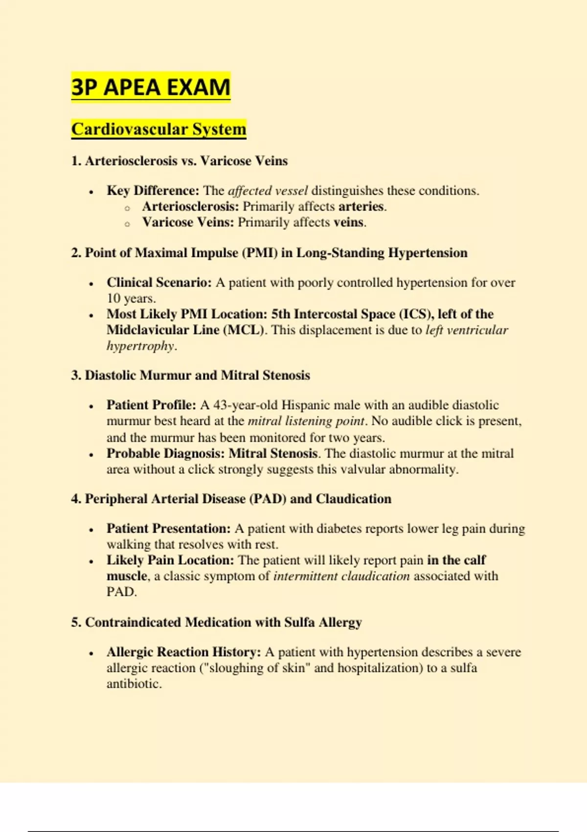 3P APEA Exam – Advanced Practice Nursing Review Questions (USA ...