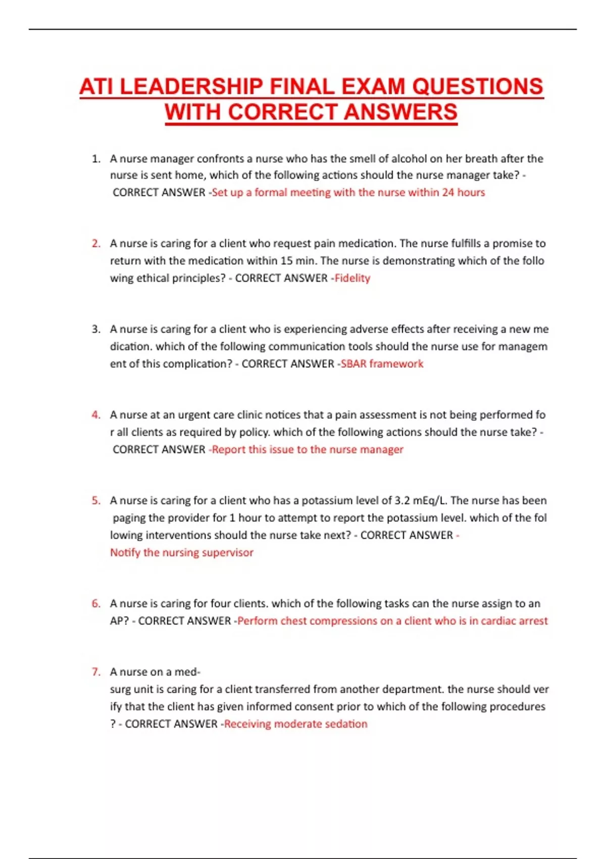 ATI LEADERSHIP FINAL EXAM QUESTIONS WITH CORRECT ANSWERS - ATI ...