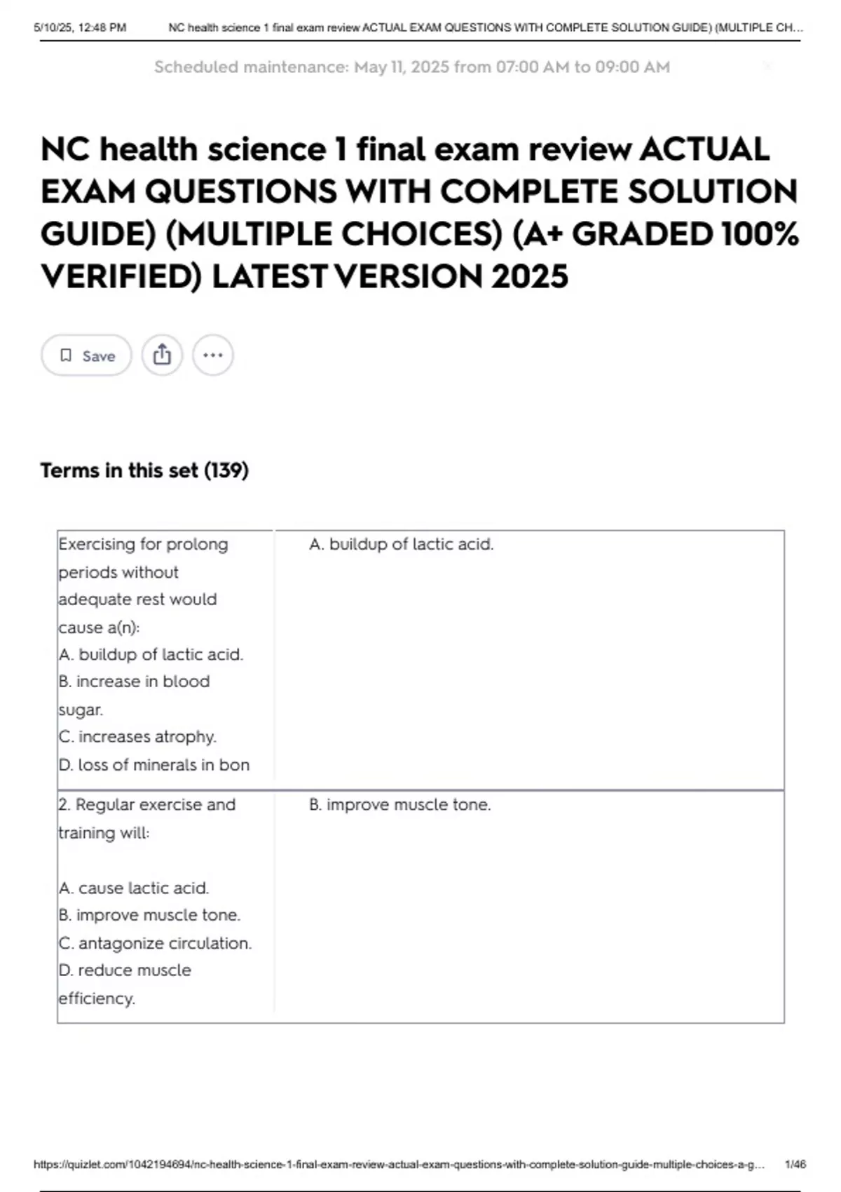 NC health science 1 final exam review ACTUAL EXAM QUESTIONS WITH ...