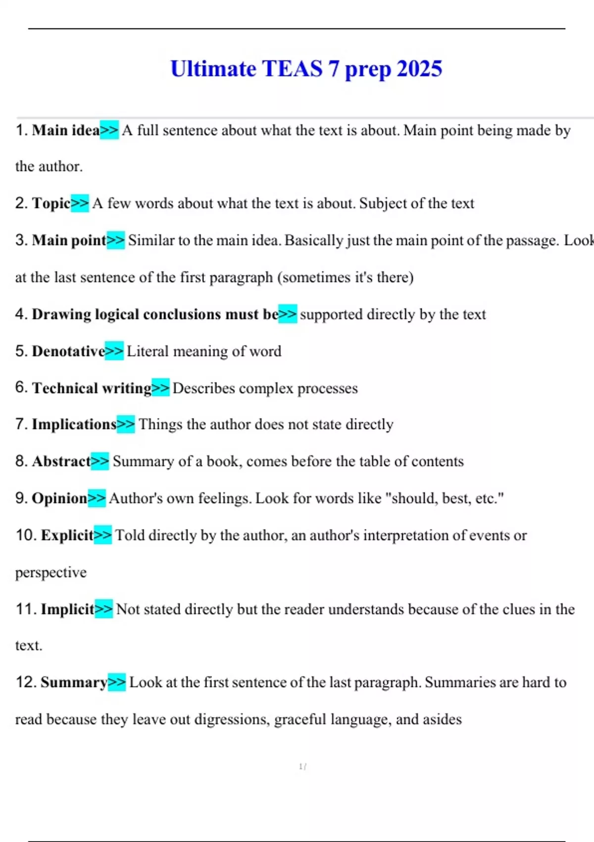 ULTIMATE TEAS 7 PREP EXAM WITH COMPLETE SOLUTIONS | 2025 - ATI TEAS 7 ...