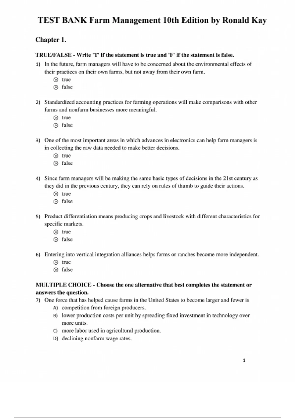 Farm Management – 10th Edition by Ronald Kay, William Edwards ...