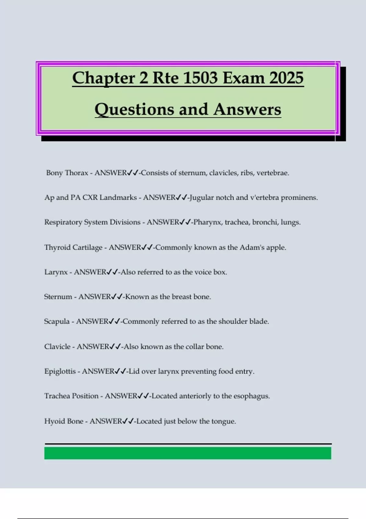Chapter 2 Rte 1503 Exam 2025 Questions and Answers - RTE 1503 - Stuvia US