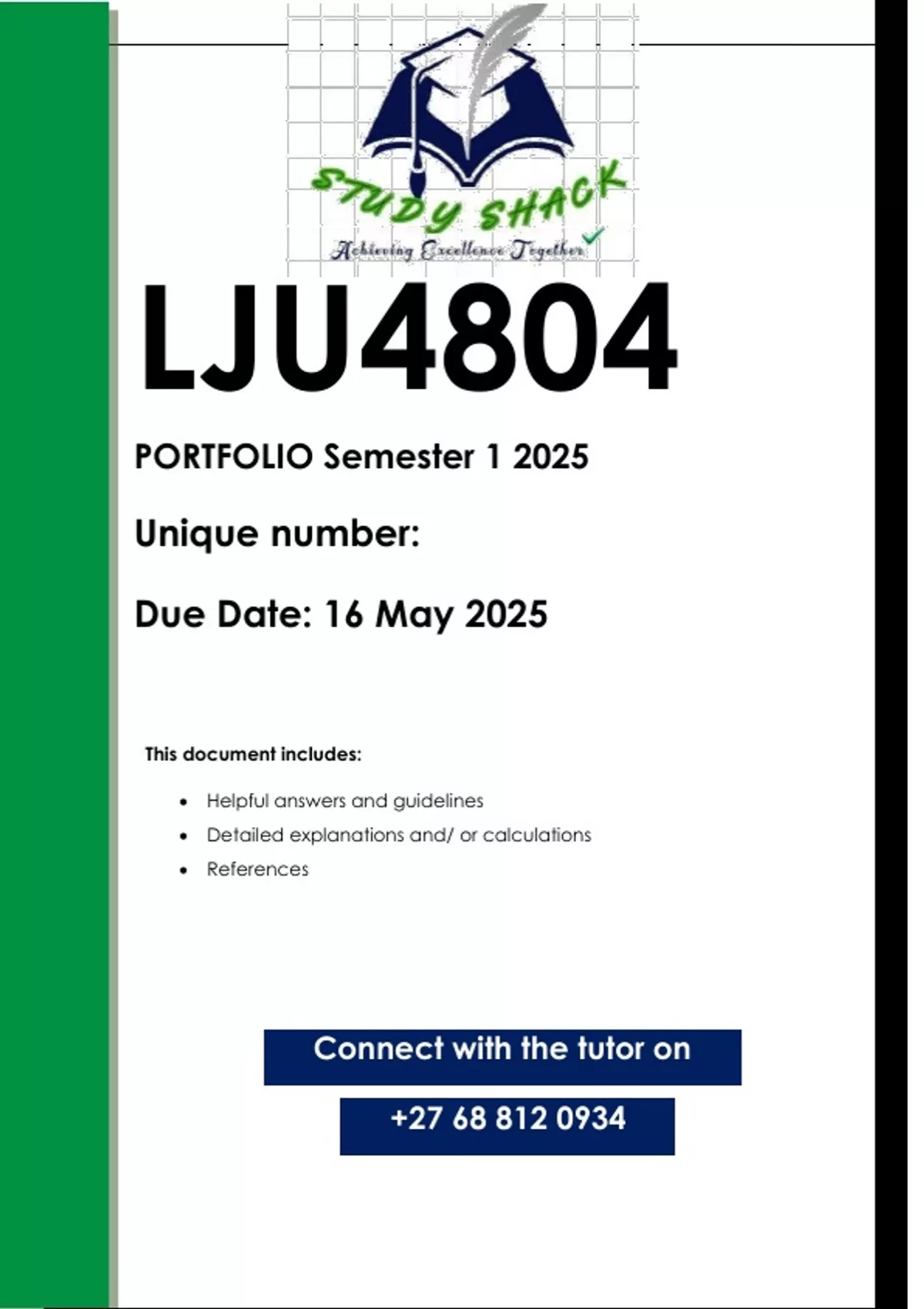 LJU4804 PORTFOLIO (QUALITY ANSWERS) Semester 1 2025 - Private International Law (LJU4804 ...