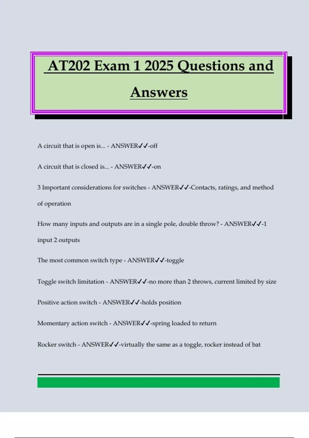 AT202 Exam 1 2025 Questions and Answers - AT 202 - Stuvia US