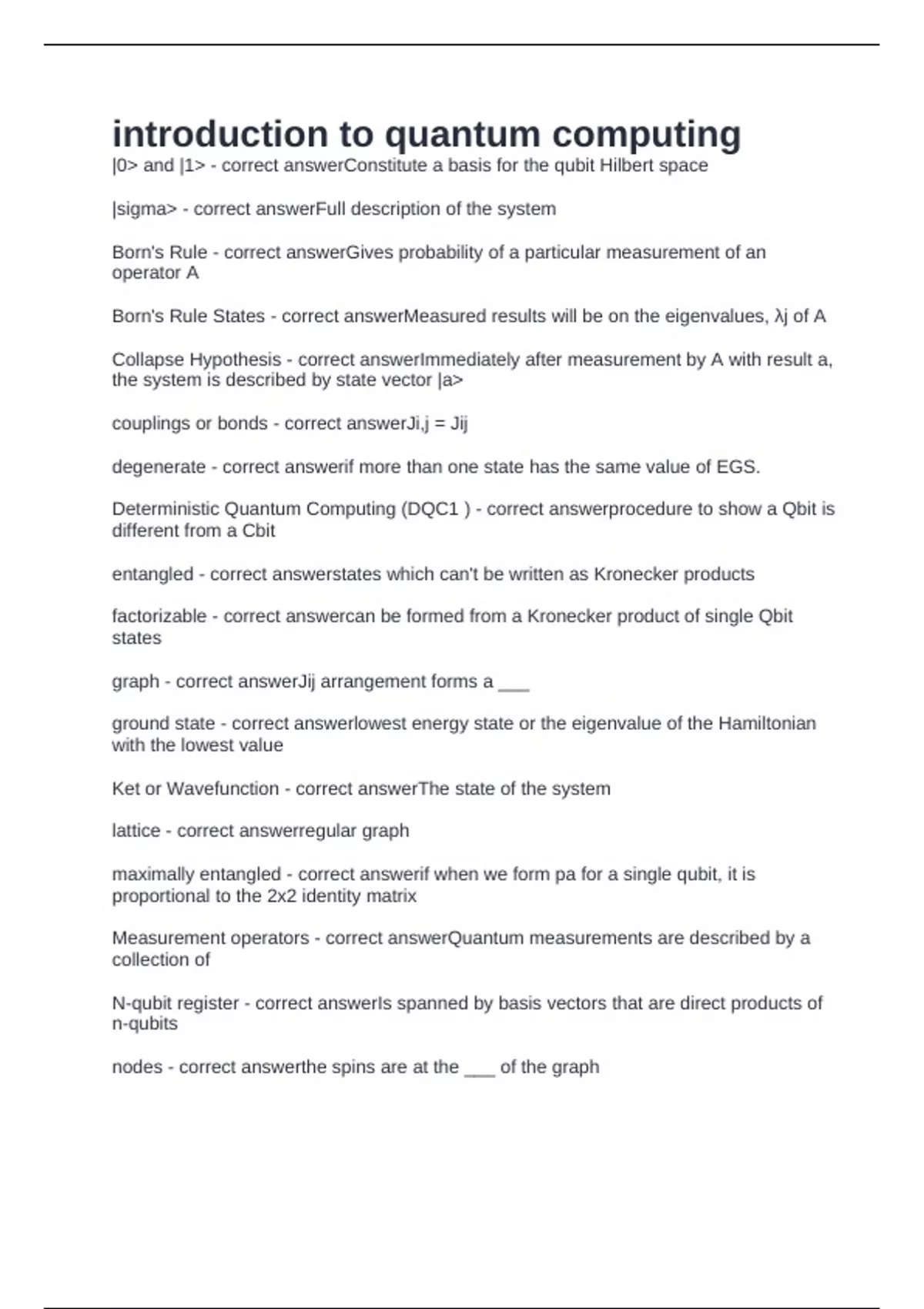 introduction to quantum computing - Introduction to quantum computing - Stuvia US