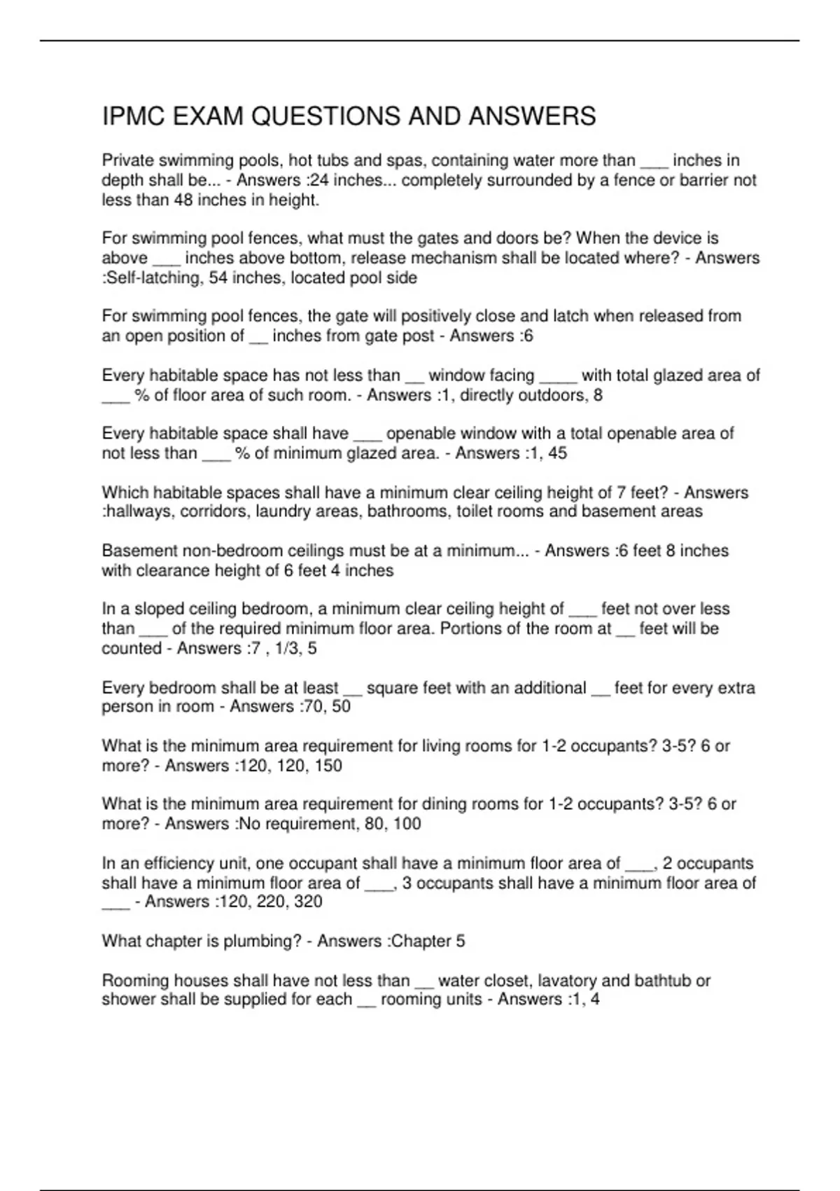 IPMC EXAM QUESTIONS AND ANSWERS - IPMC - Stuvia US