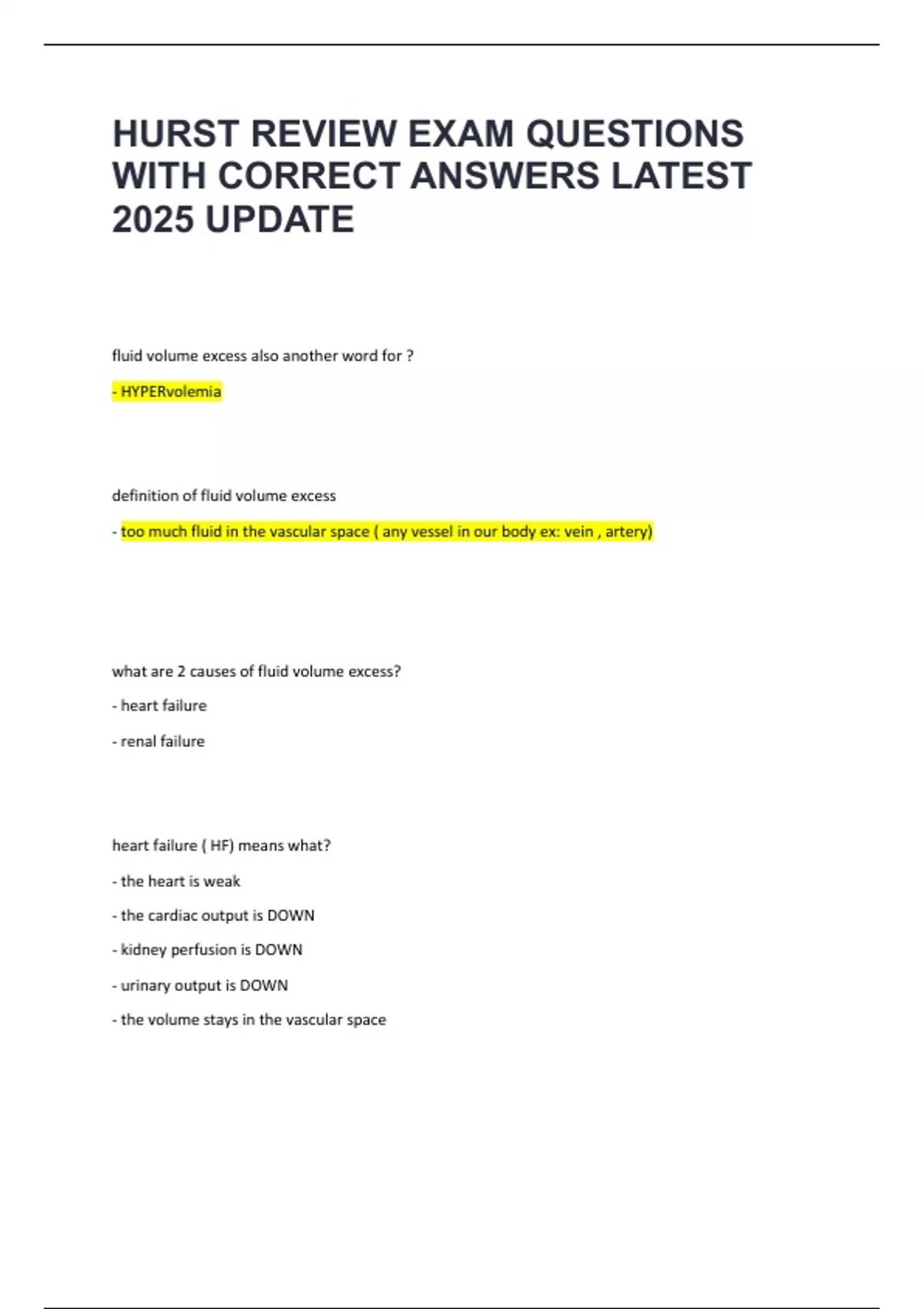 HURST REVIEW EXAM QUESTIONS WITH CORRECT ANSWERS LATEST 2025 - HURST ...