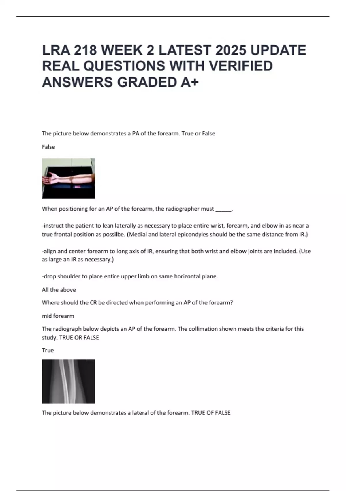 LRA 218 WEEK 2 LATEST 2025 UPDATE REAL QUESTIONS WITH VERIFIED ANSWERS ...
