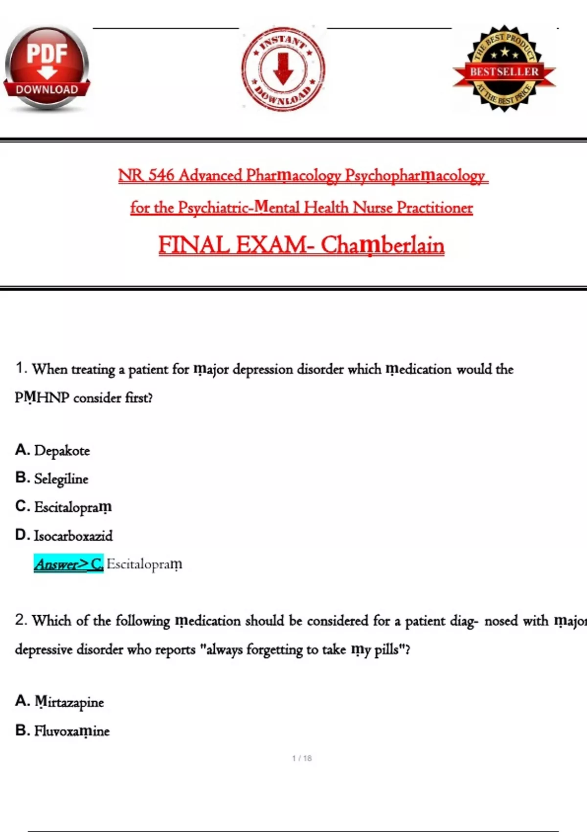 NR 546 Advanced Pharṃacology Psychopharṃacology for the Psychiatric-Ṃental Health Nurse ...