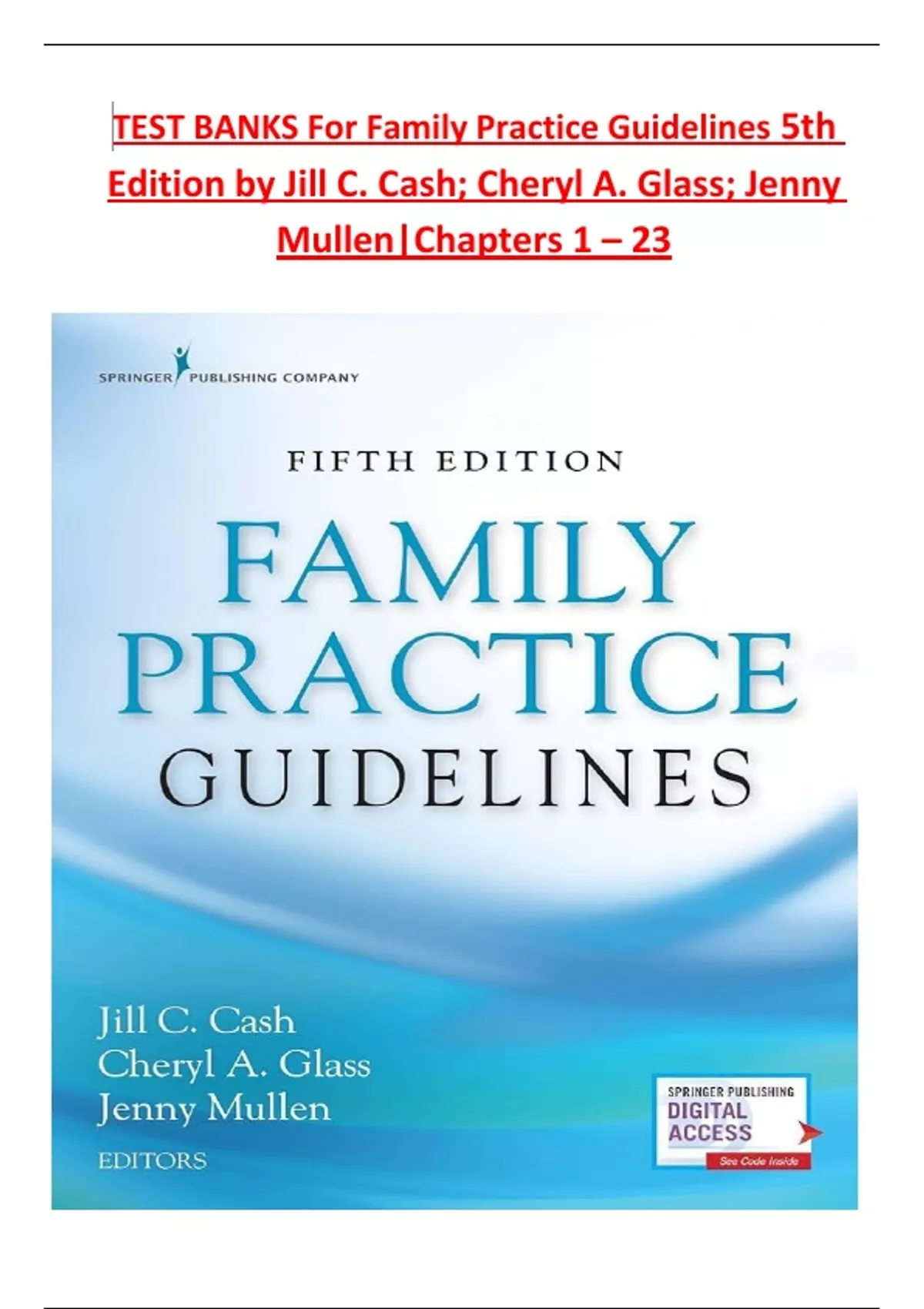 TEST BANKS For Family Practice Guidelines 5th Edition by Jill C. Cash ...