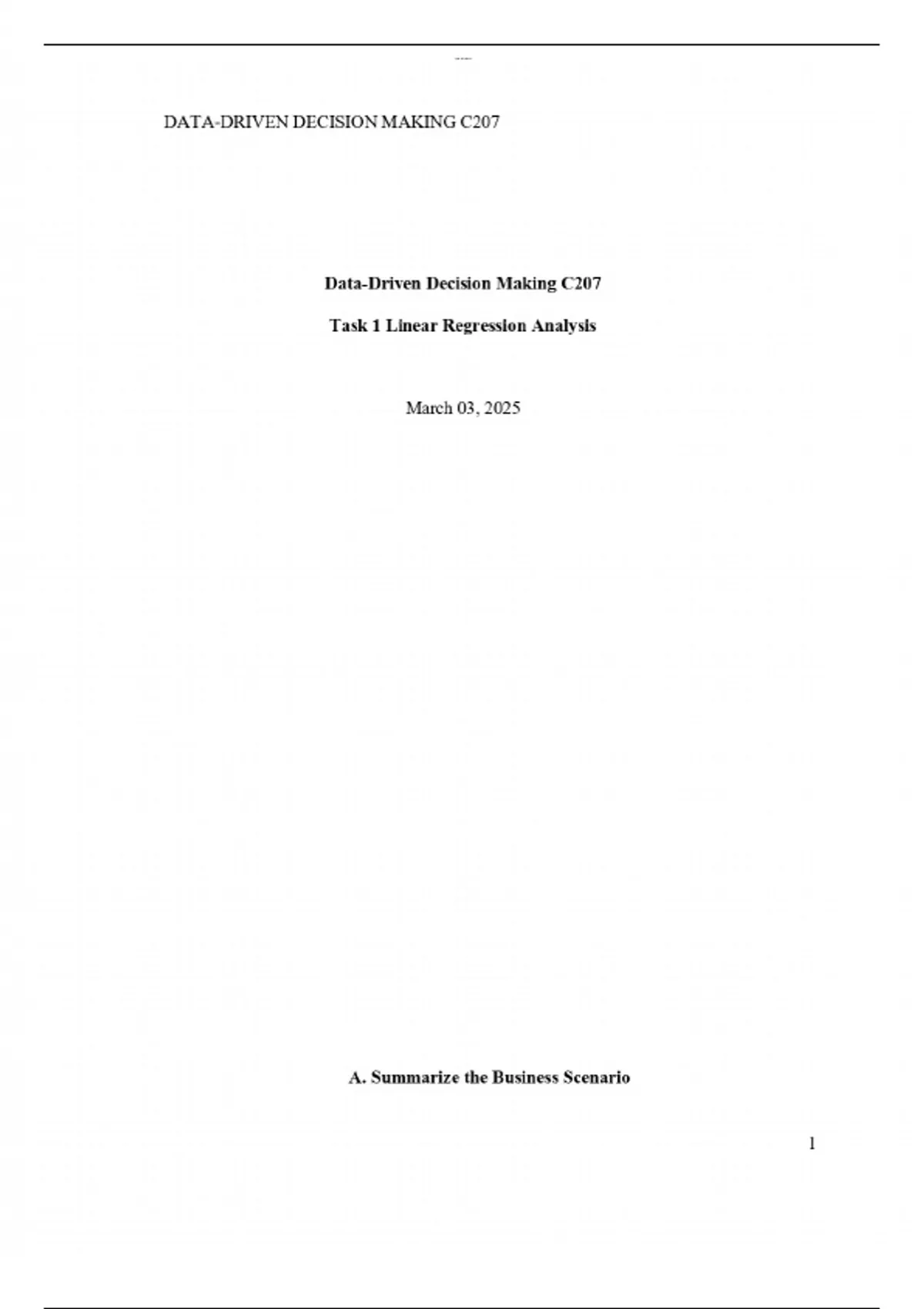 Data-Driven Decision Making C207 Task 1 With complete solutions 2025 ...