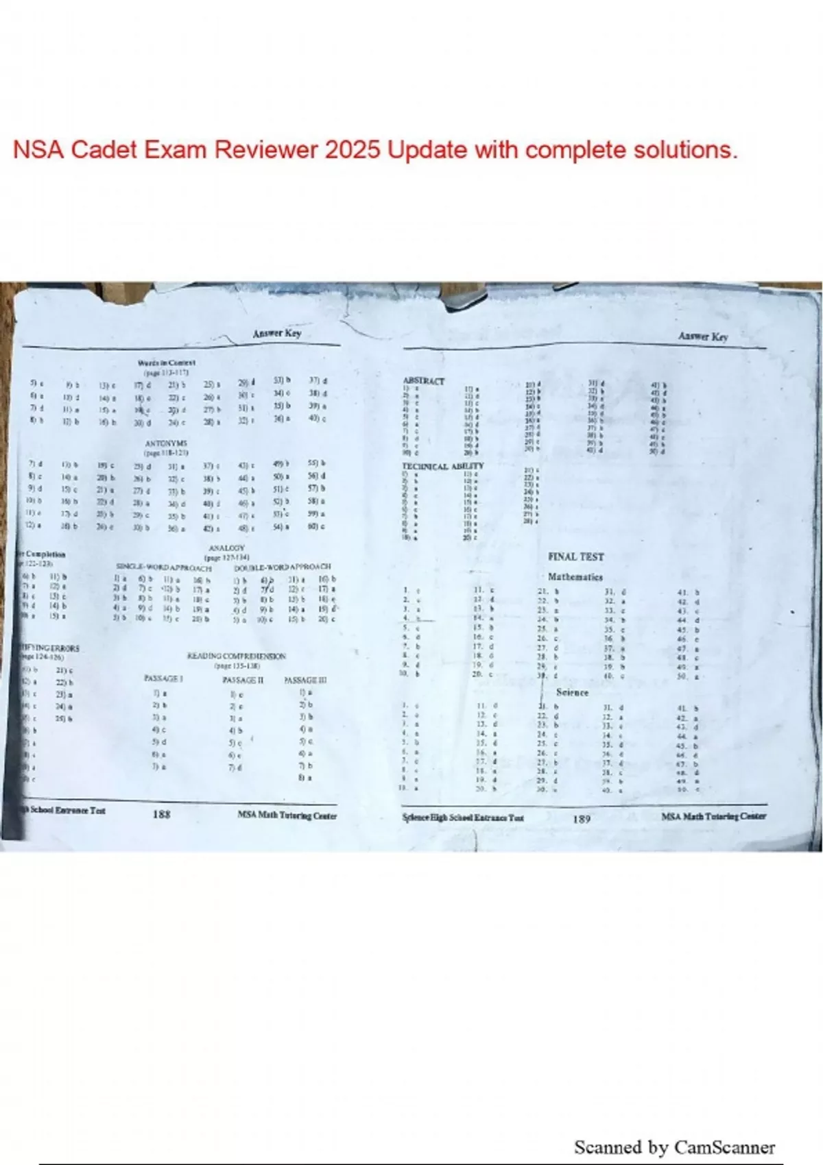 NSA Cadet Exam Reviewer 2025 Update with complete solutions - NSA-cadet ...