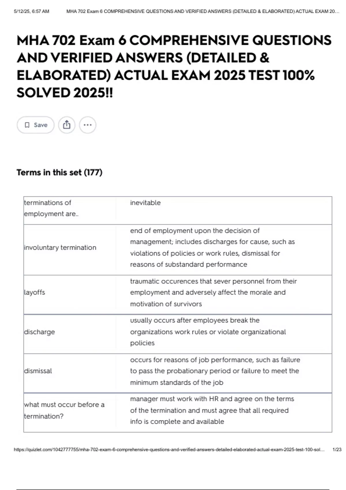MHA 702 Exam 6 COMPREHENSIVE QUESTIONS AND VERIFIED ANSWERS (DETAILED ...
