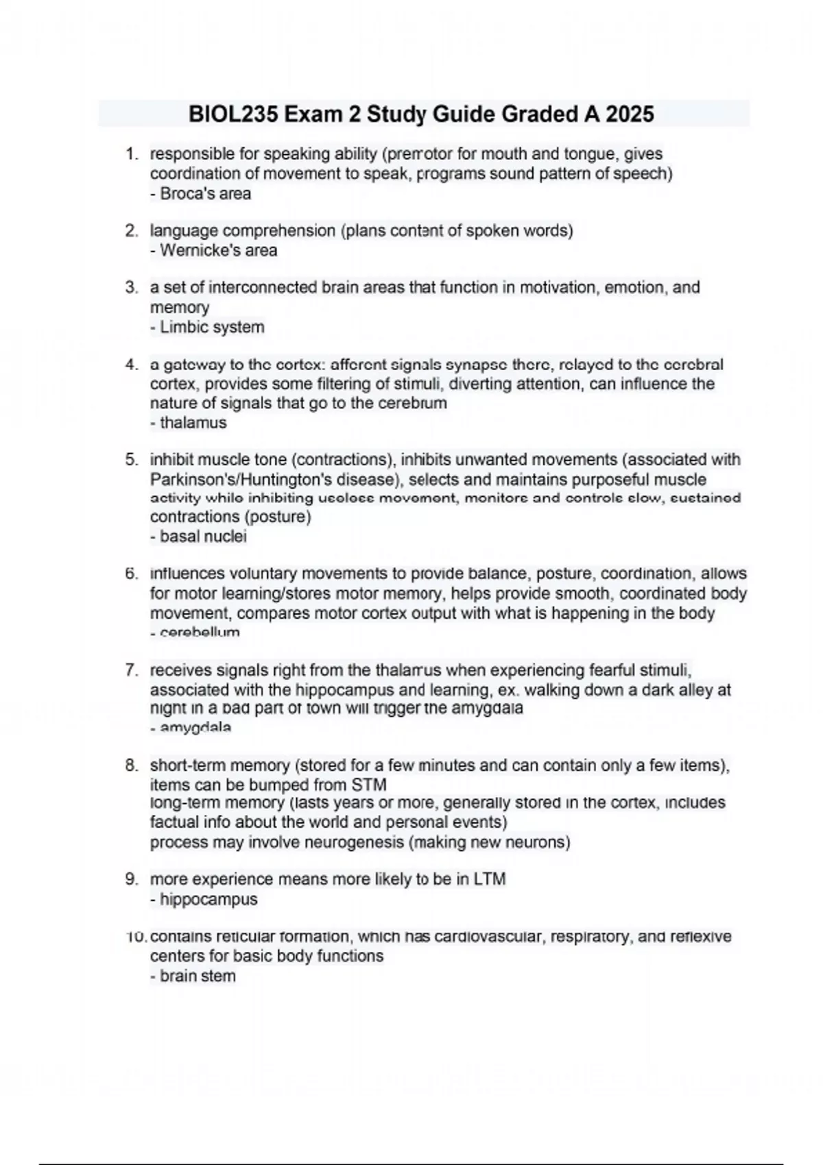 Biol235 Exam 2 Study Guide Graded A 2025 Biol 235 Stuvia Us