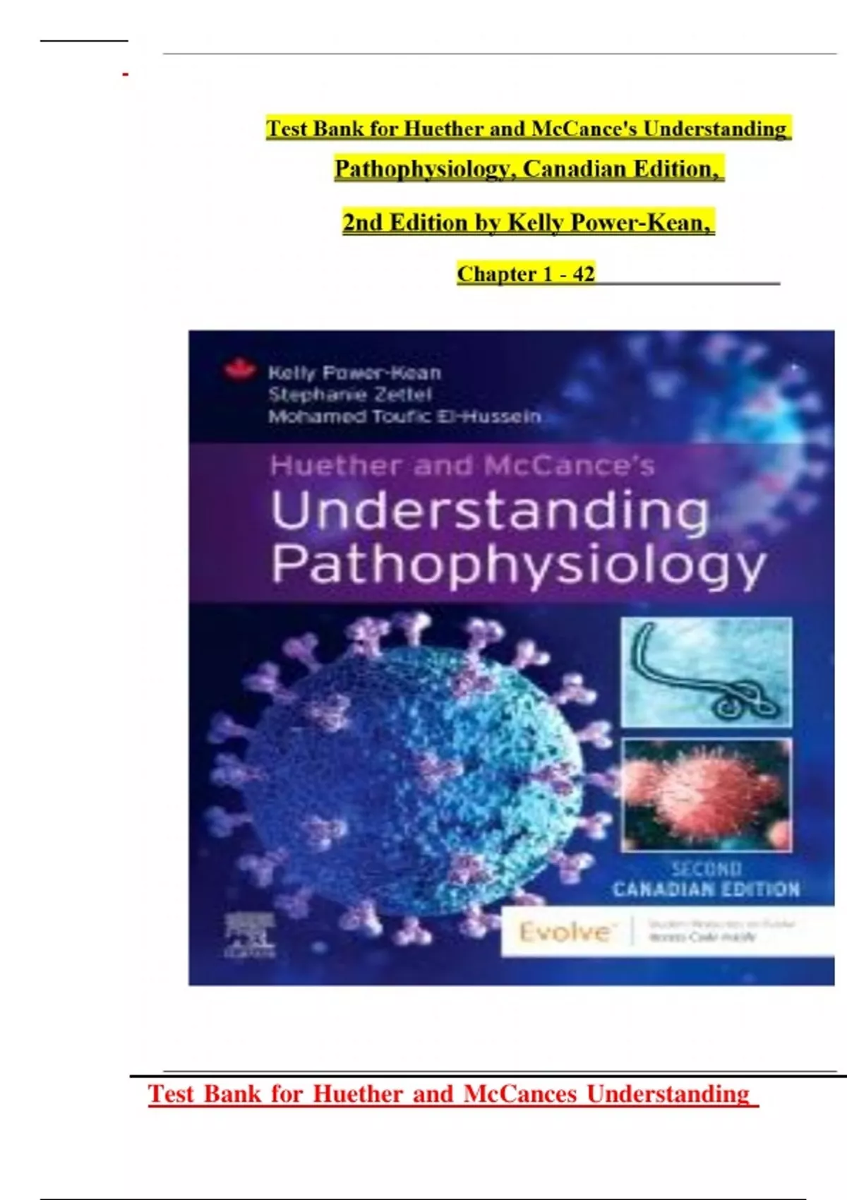 TEST BANK For Huether and McCance's Understanding Pathophysiology ...