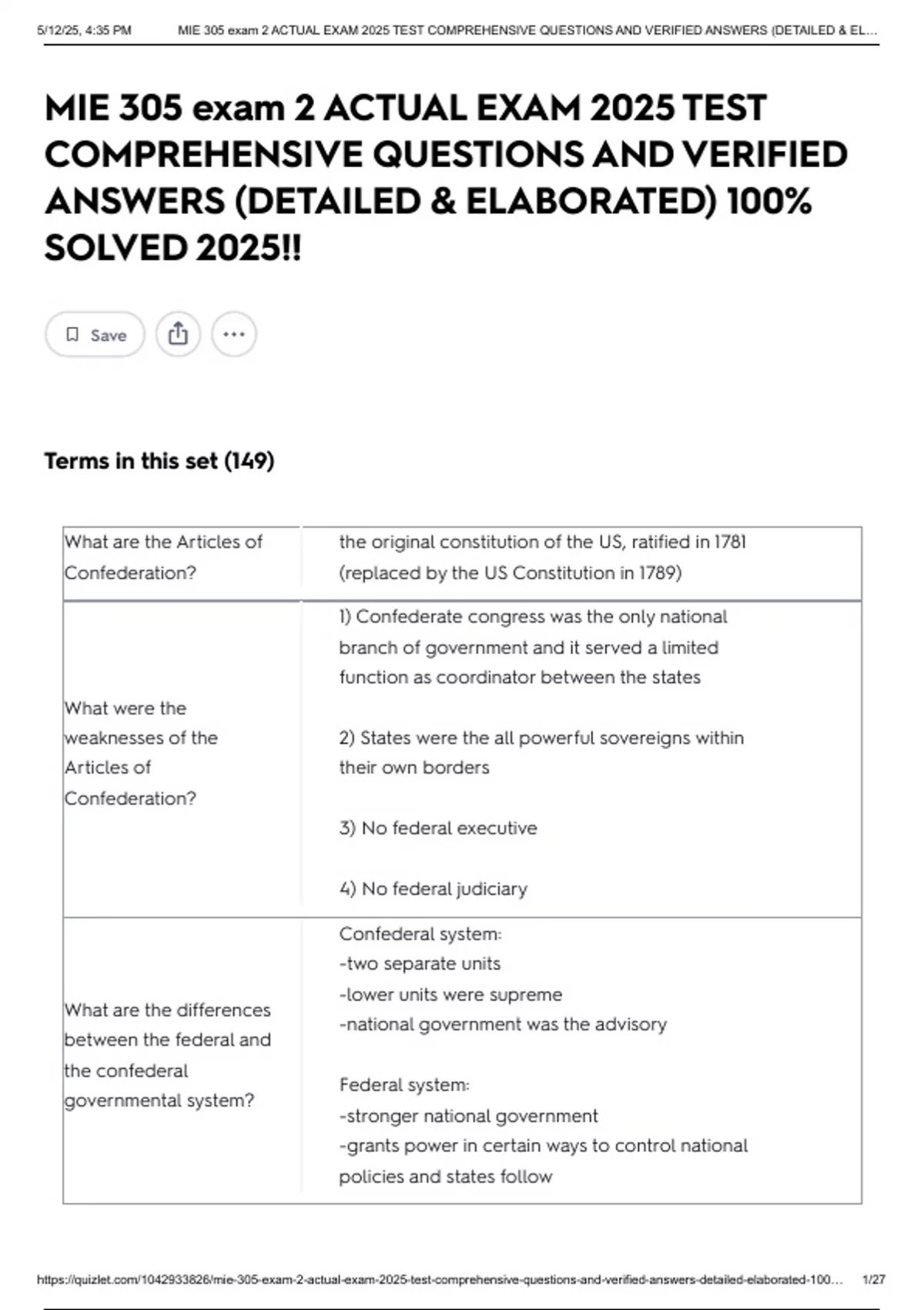 MIE 305 exam 2 ACTUAL EXAM 2025 TEST COMPREHENSIVE QUESTIONS AND ...