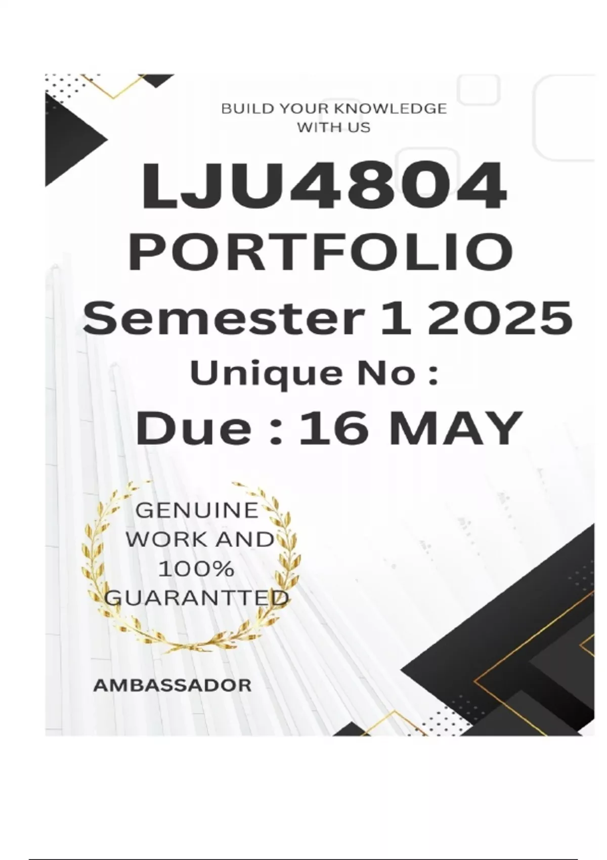 LJU4804 PORTFOLIO (COMPLETE ANSWERS) Semester 1 2025 - DUE 16 May 2025 - Private International ...