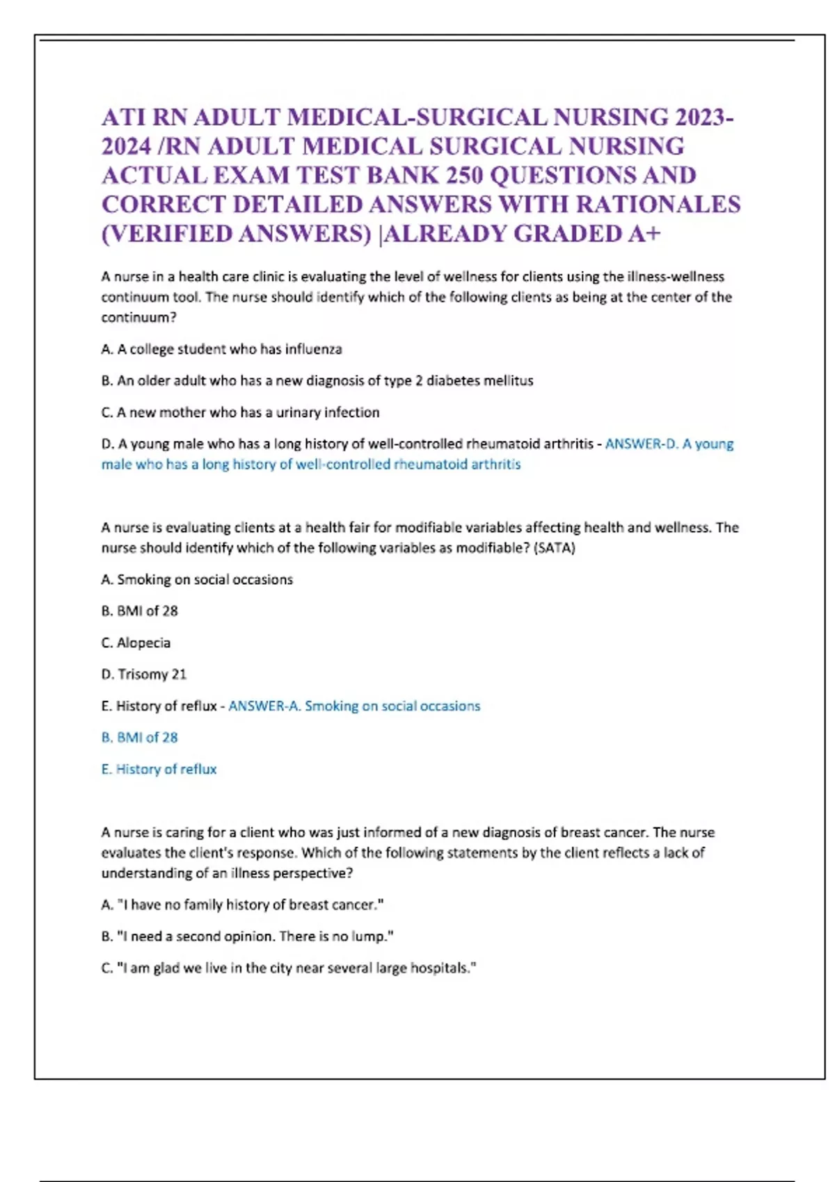 ATI RN ADULT MEDICAL-SURGICAL NURSING RN ADULT MEDICAL SURGICAL NURSING ...