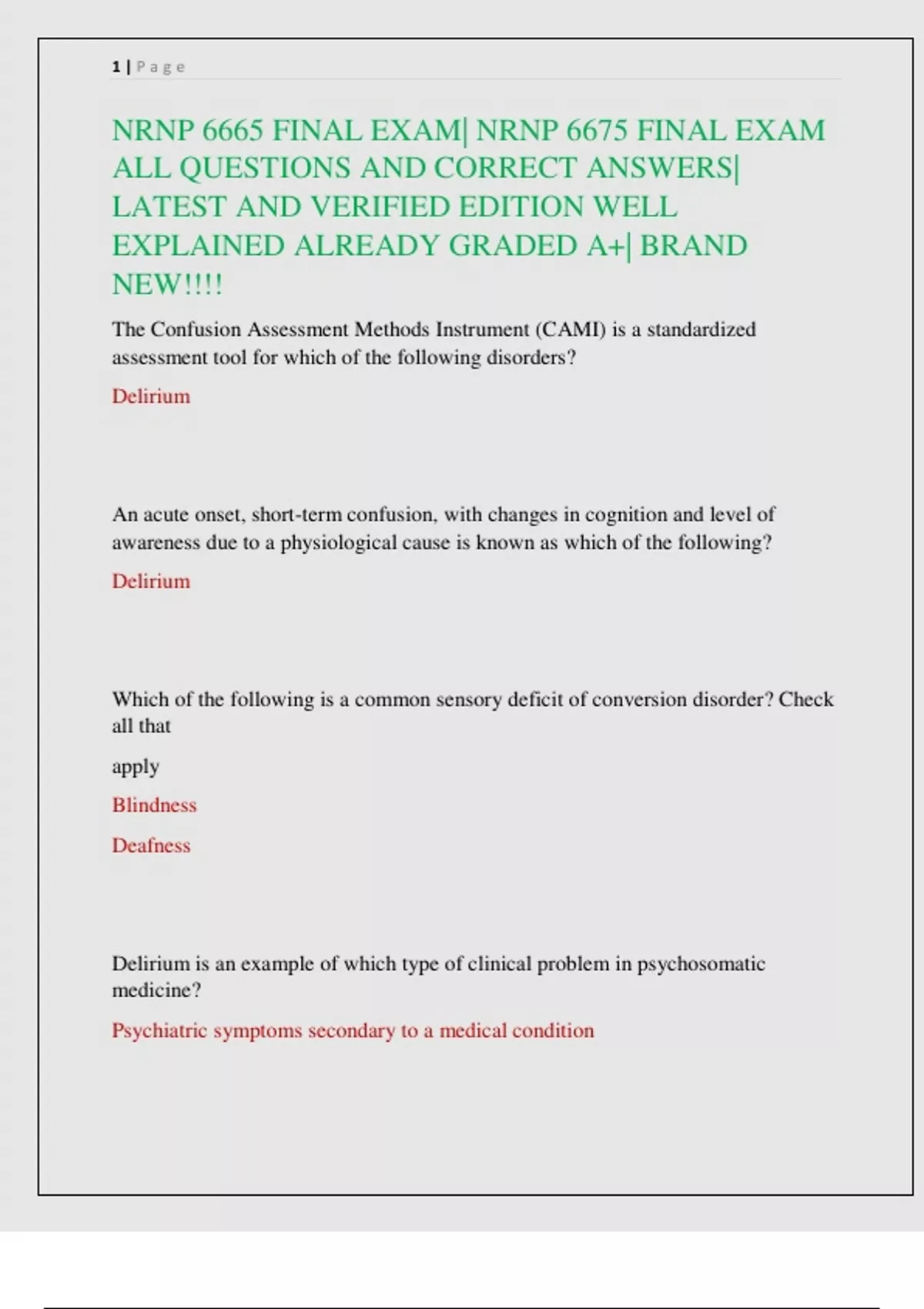 NRNP 6665 & NRNP 6675 – Advanced Psychopharmacology and Psychiatric ...