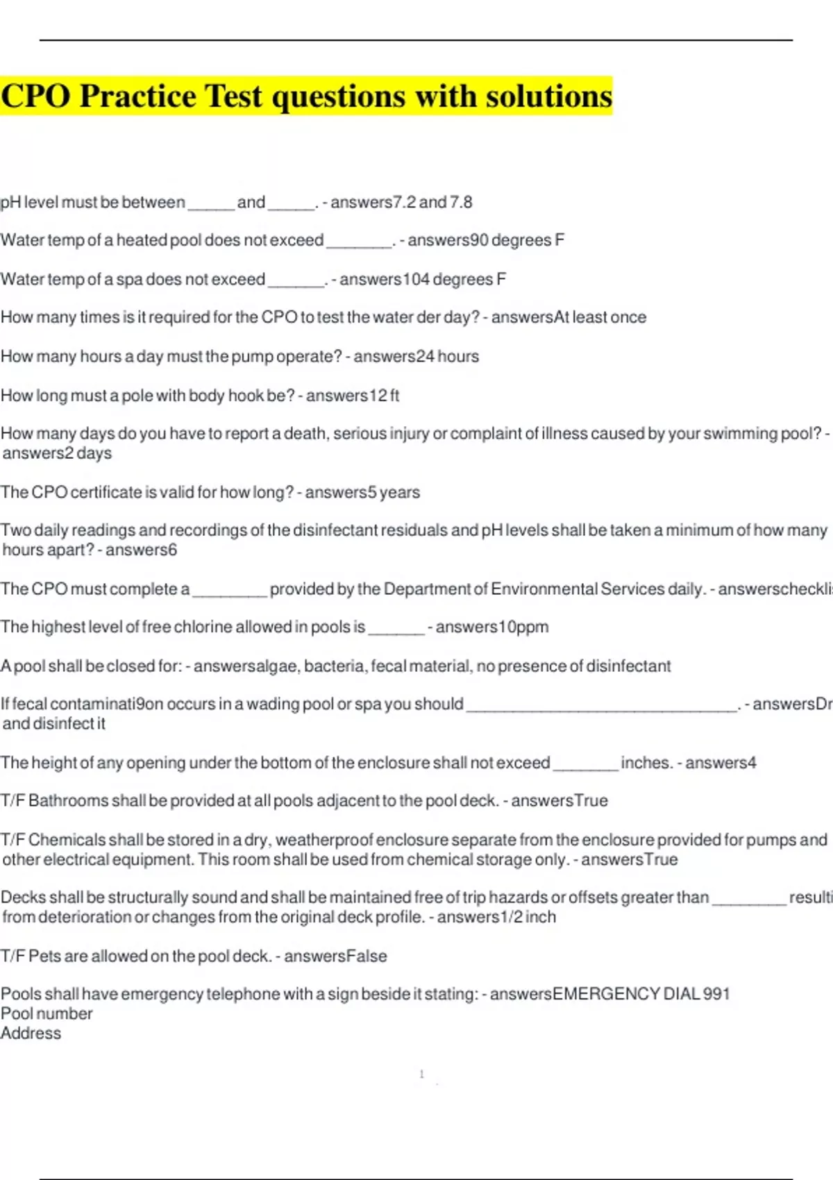 CPO Practice Test questions with solutions - CPO Pract - Stuvia US