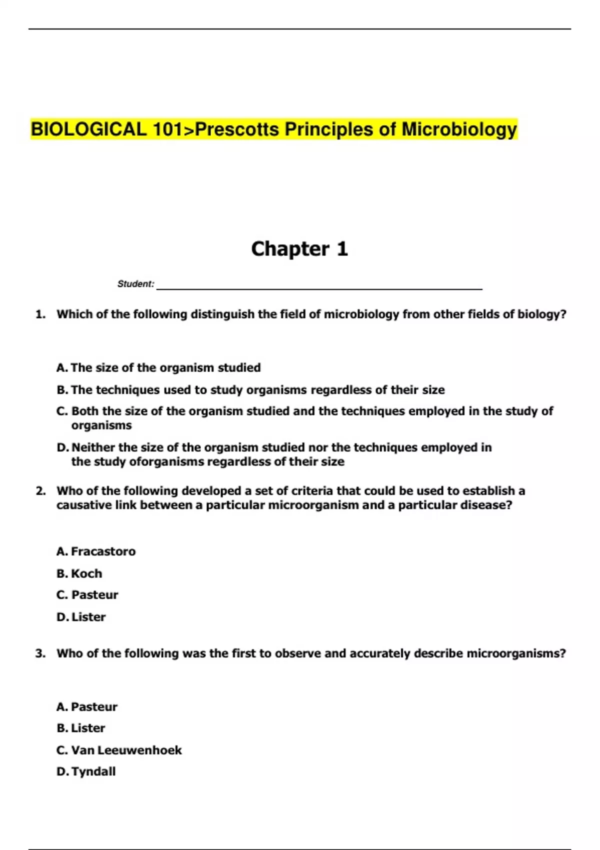 Prescott’s Principles of Microbiology – BIOLOGICAL 101 – Ashford ...
