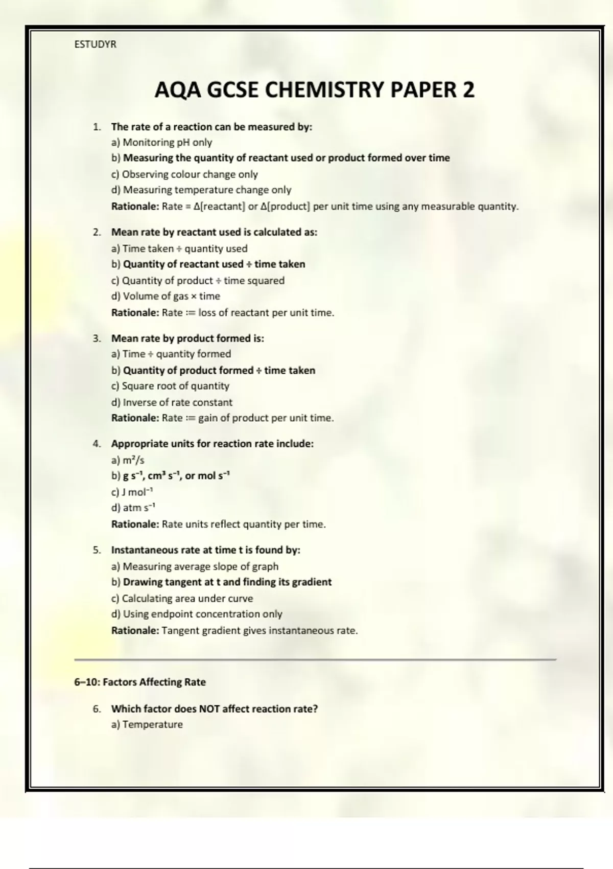 2025 AQA GCSE CHEMISTRY PAPER 2 - Chemistry - Stuvia US