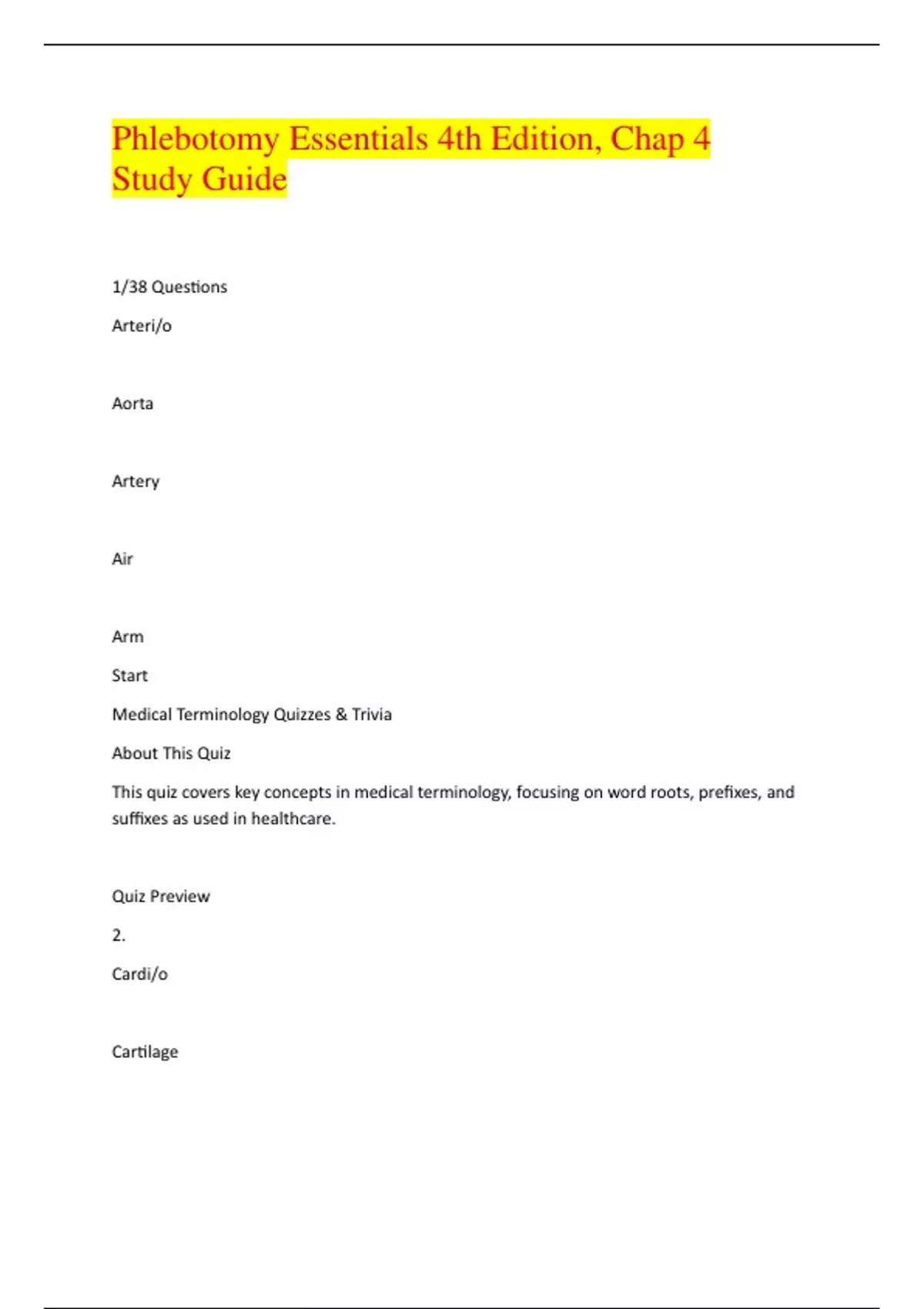 Phlebotomy Essentials 4th Edition, Chap 4 Study Guide - Phlebotomy ...