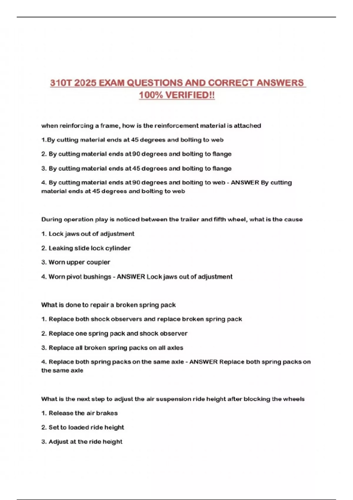 310T 2025 EXAM QUESTIONS AND CORRECT ANSWERS 100% VERIFIED!! - 310T ...