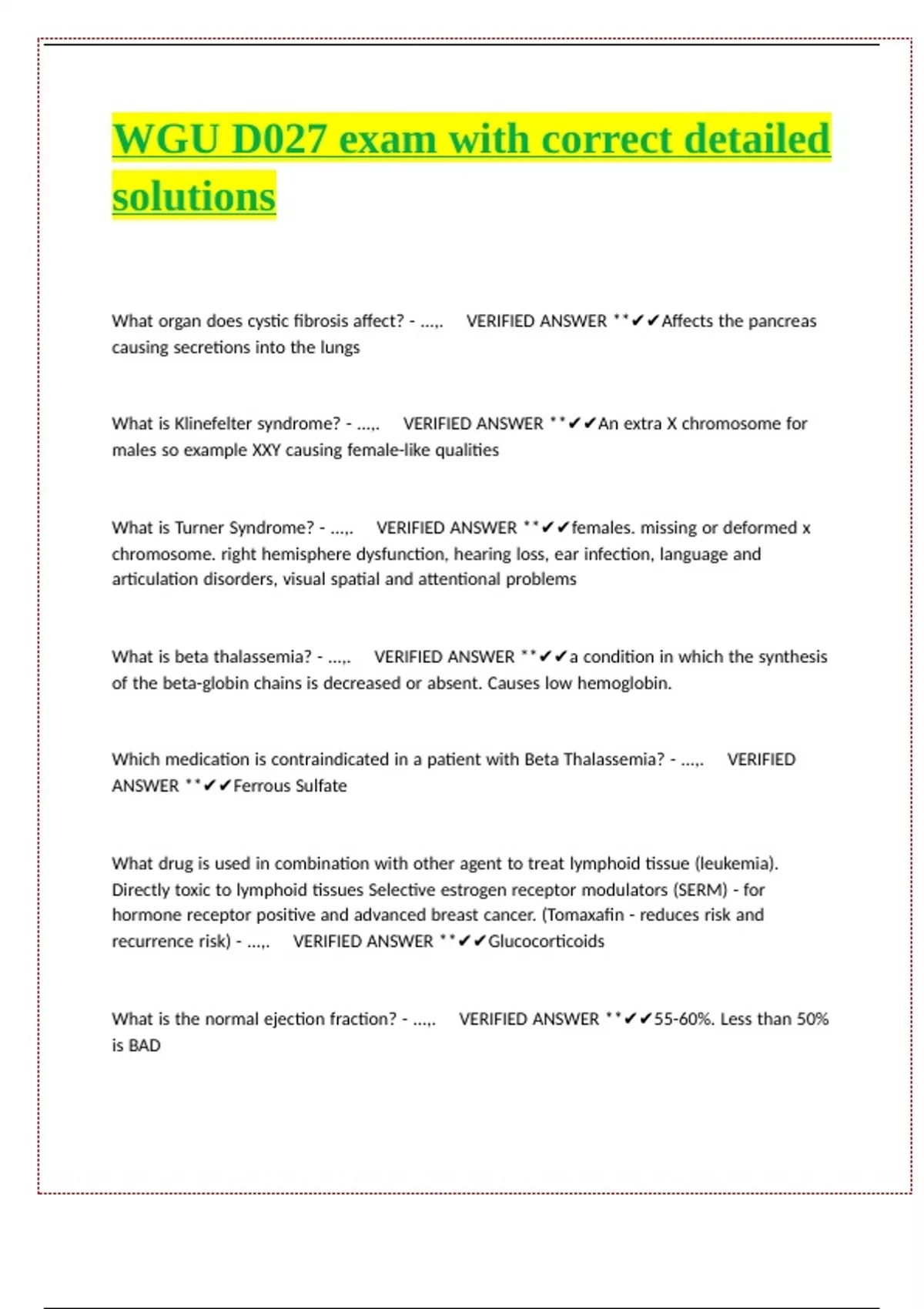 WGU D027 exam with correct detailed solutions - WGU D027 - Stuvia US