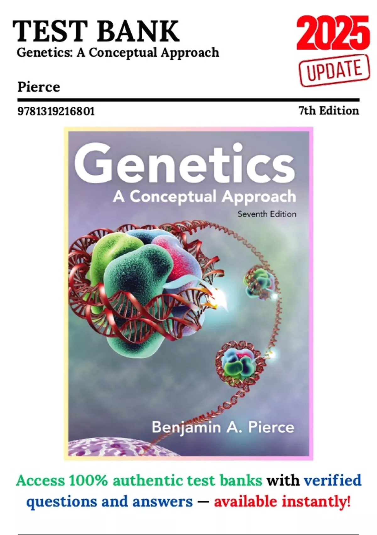 Test Bank for Genetics: A Conceptual Approach, 7th Edition by Pierce ...