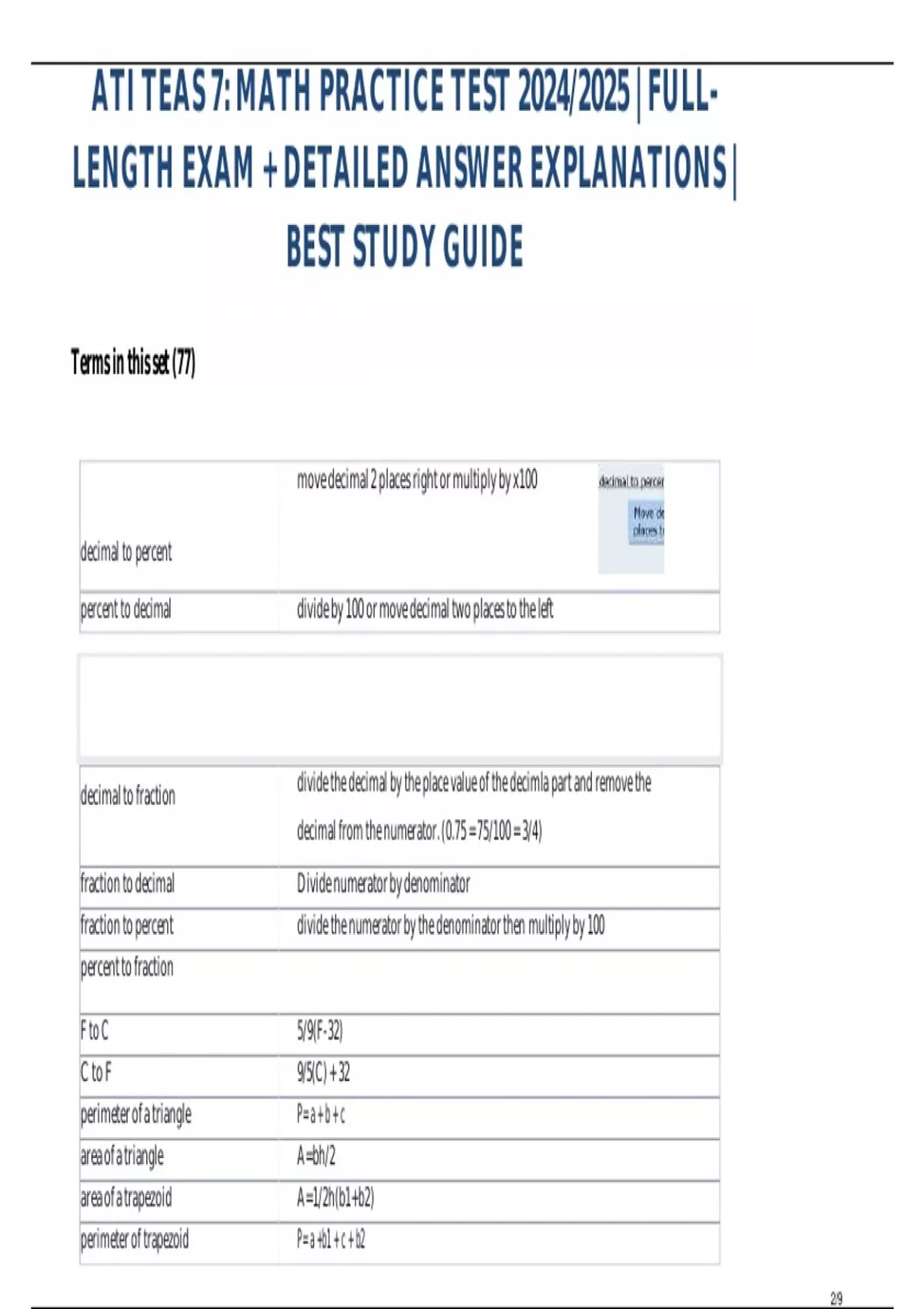 ATI TEAS 7: MATH Practice Test 2024/2025 | Full-Length Exam + Detailed ...