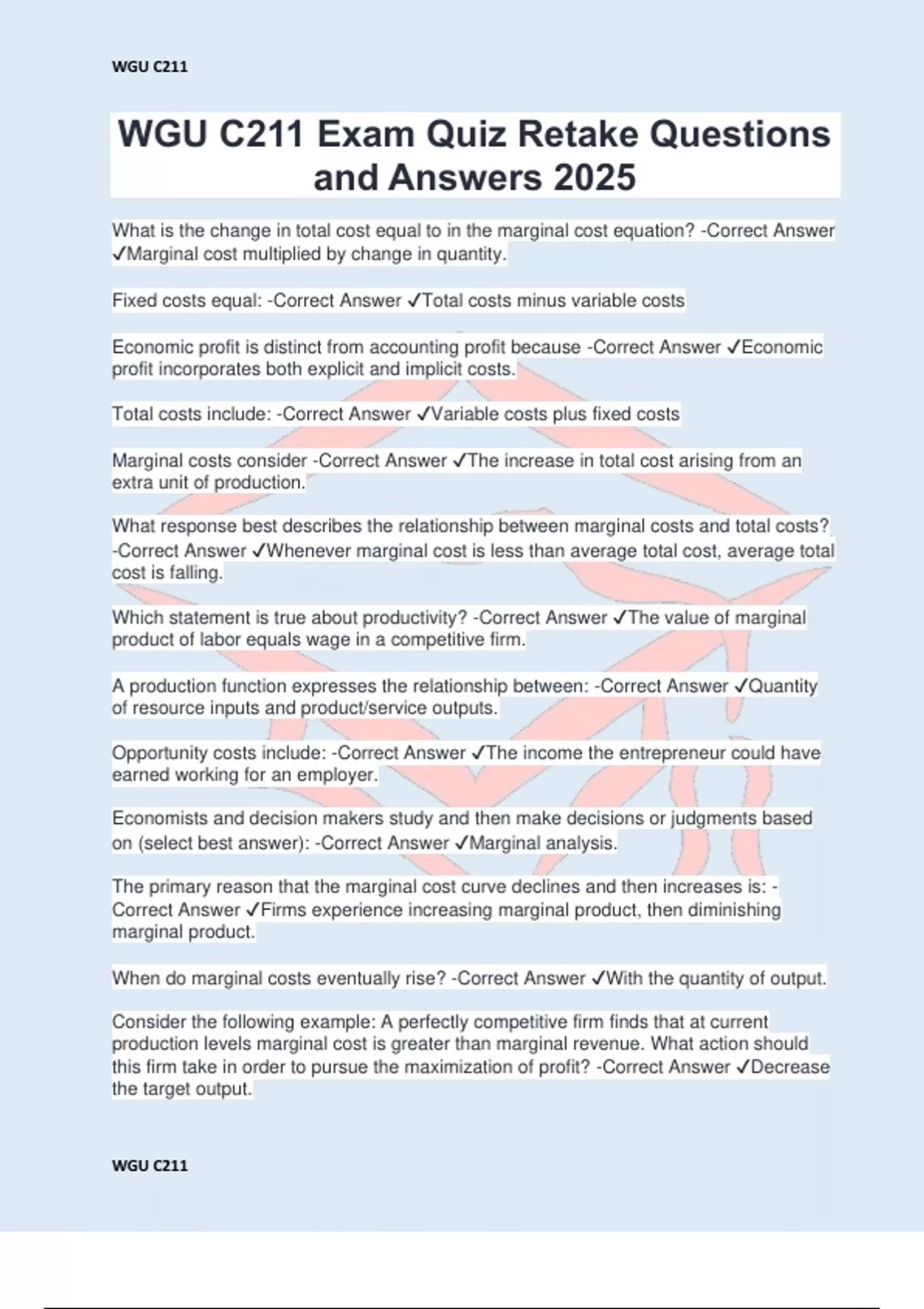 WGU C211 Exam Quiz Retake Questions and Answers 2025 - WGU C211 - Stuvia US