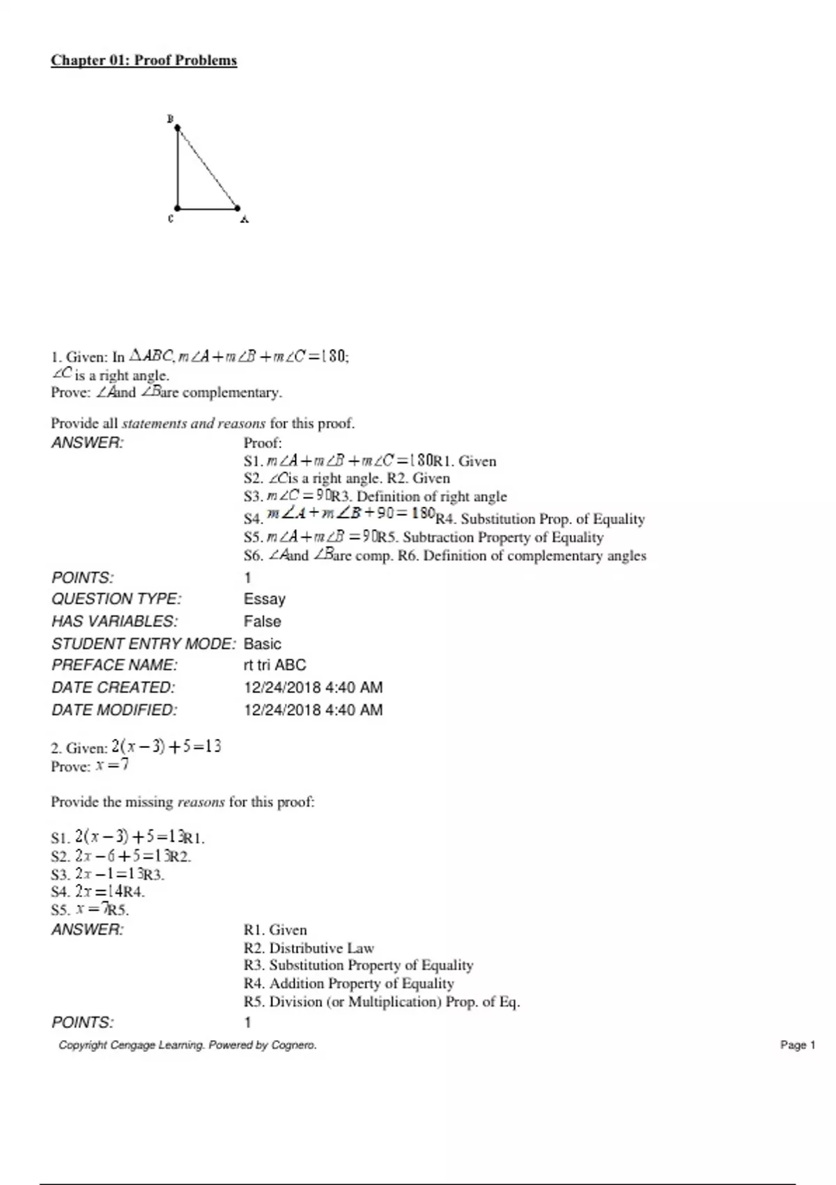 Test bank, questions: Elementary Geometry for College Students ...