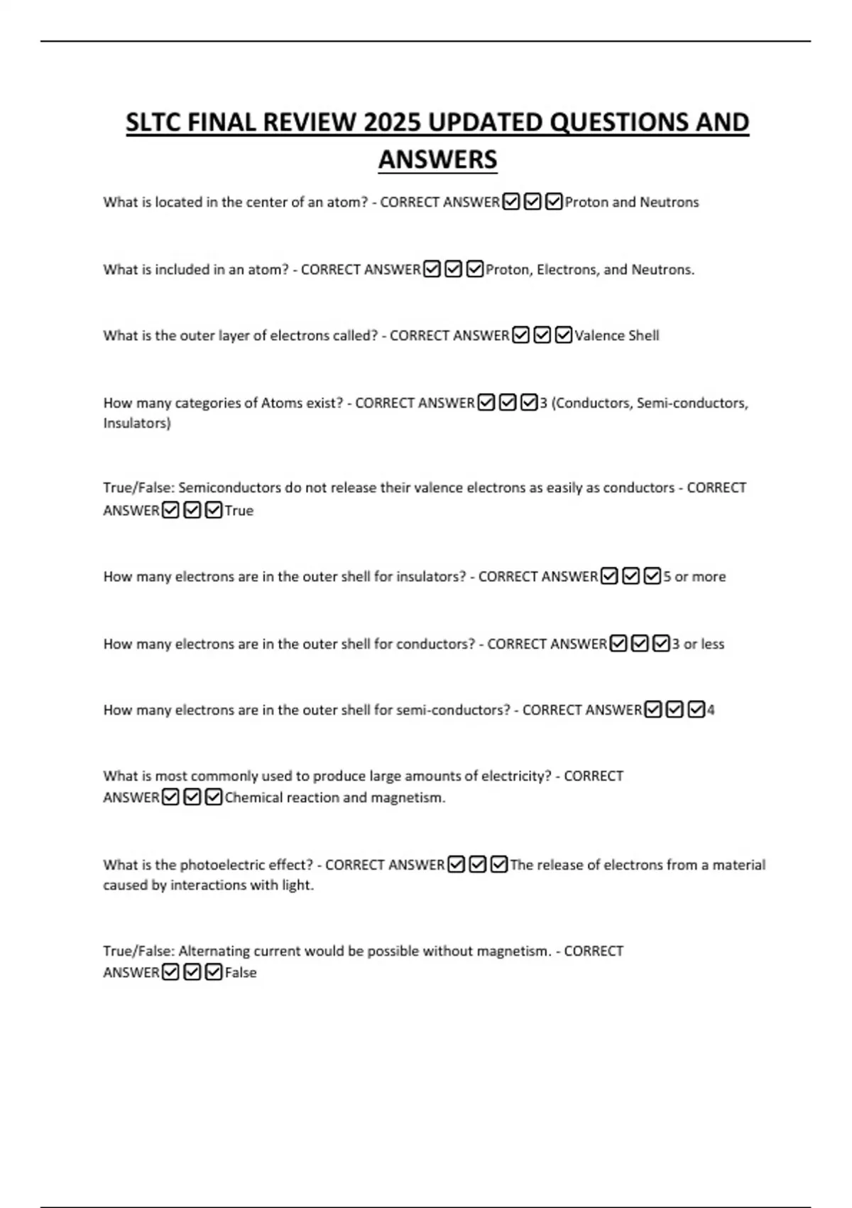 SLTC FINAL REVIEW 2025 UPDATED QUESTIONS AND ANSWERS - SLTC - Stuvia US