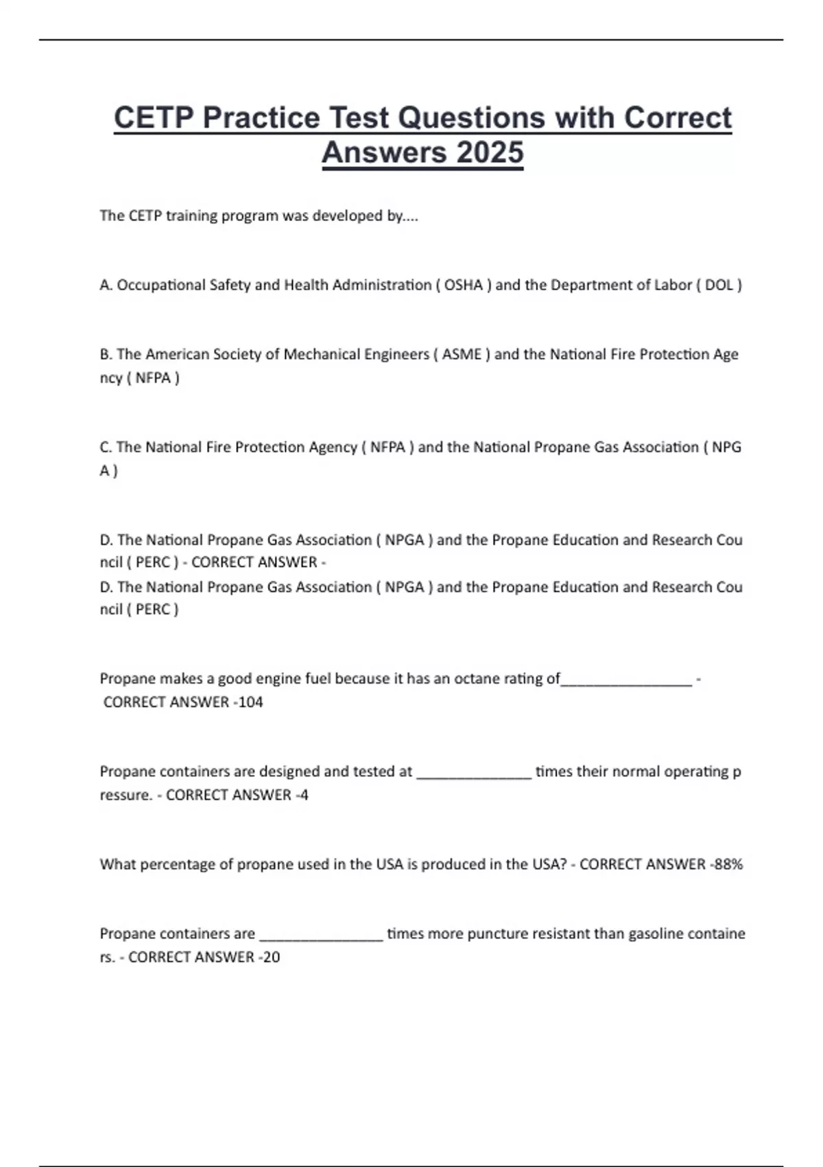 CETP Practice Test Questions with Correct Answers 2025 - Cetp - Stuvia US