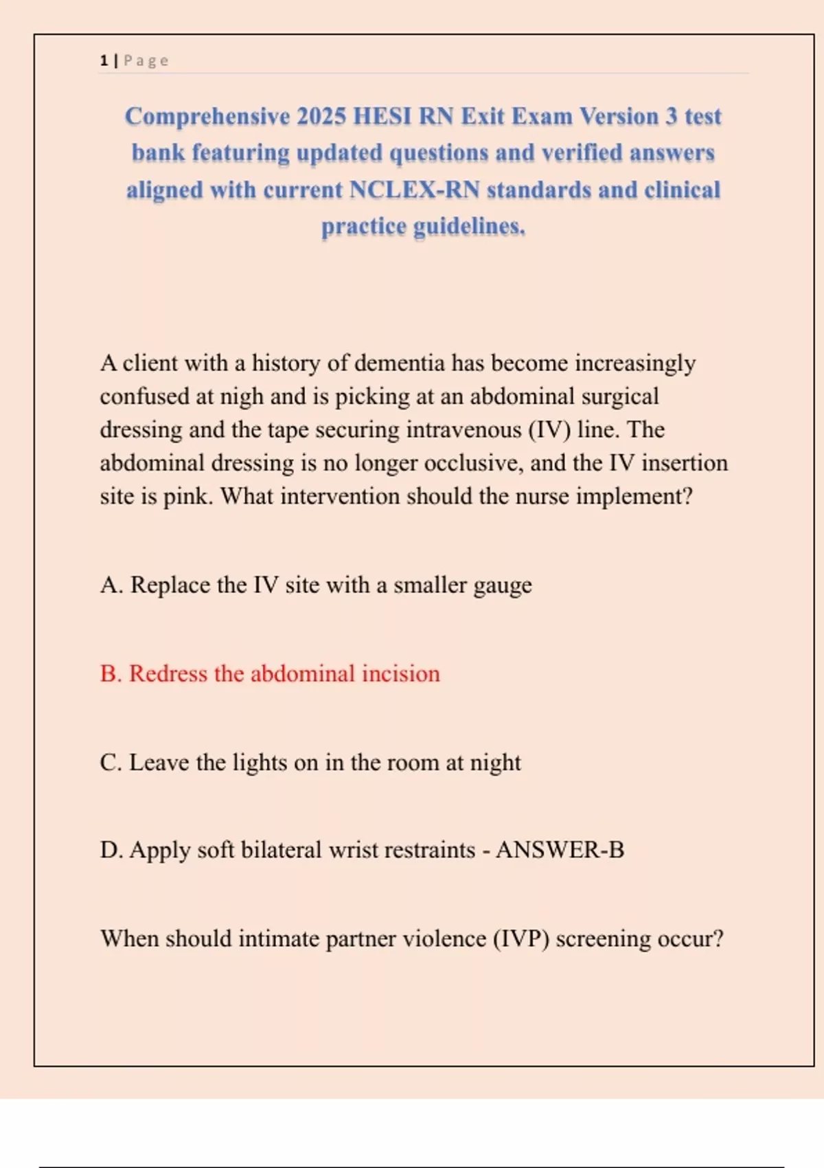 Comprehensive 2025 HESI RN Exit Exam Version 3 test bank featuring ...