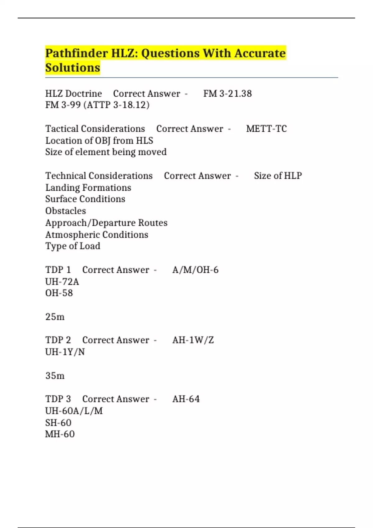 Pathfinder HLZ: Questions With Accurate Solutions - Pathfinder HLZ ...