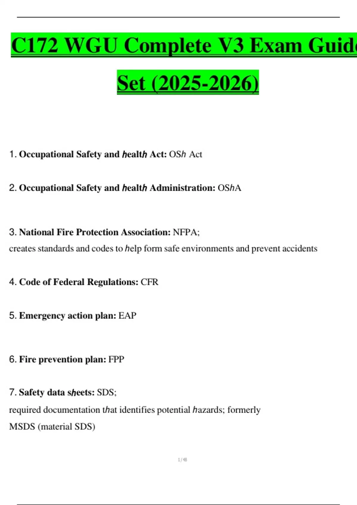 C172 WGU Complete V3 Exam Guide Set () - Prep Tests - Stuvia US