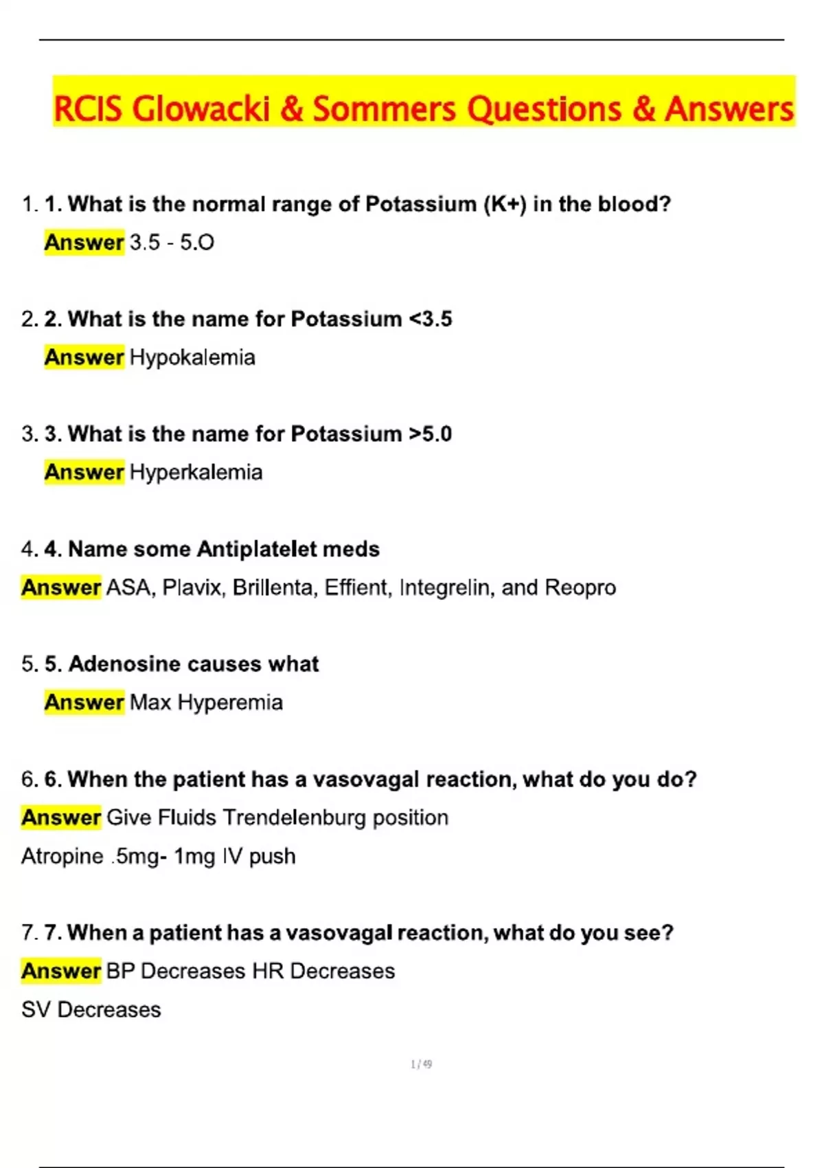 RCIS 2025 Glowacki & Sommers Actual 2025 Complete Questions and Answers ...
