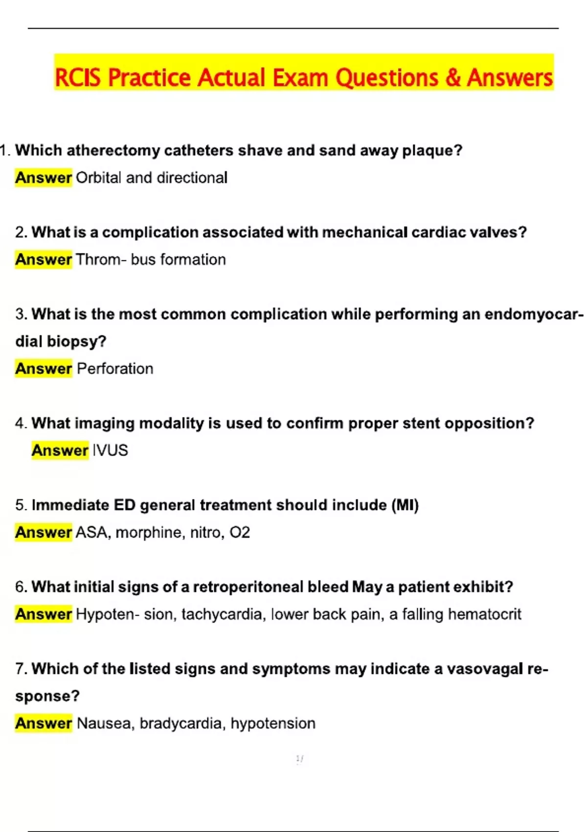 RCIS Practice Exam 2025 Latest Questions & Answers Latest (2025 / 2026 ...