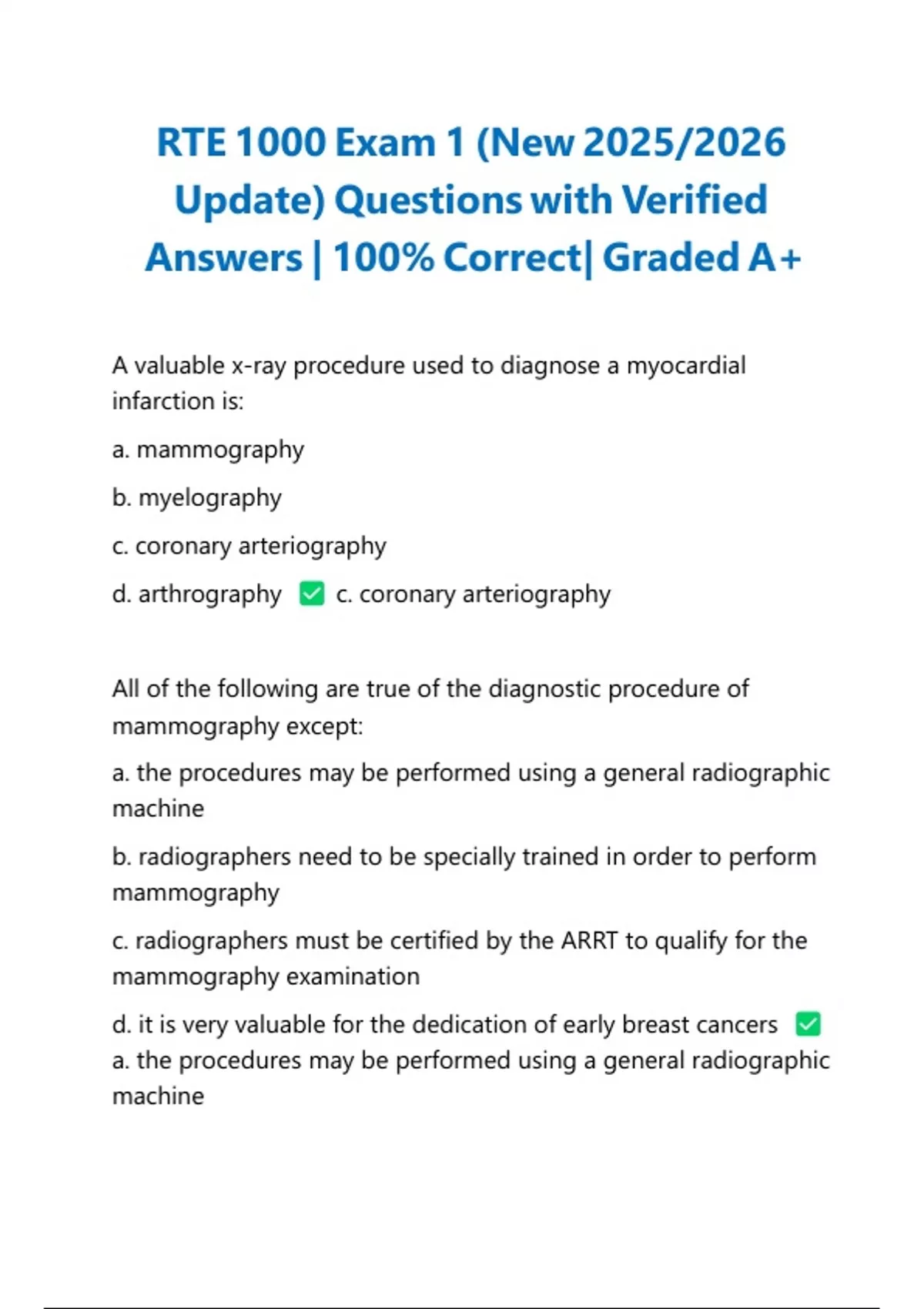 RTE 1000 Exams PACKAGE DEAL| BUNDLE contains the Latest 2025/2026 Exam ...