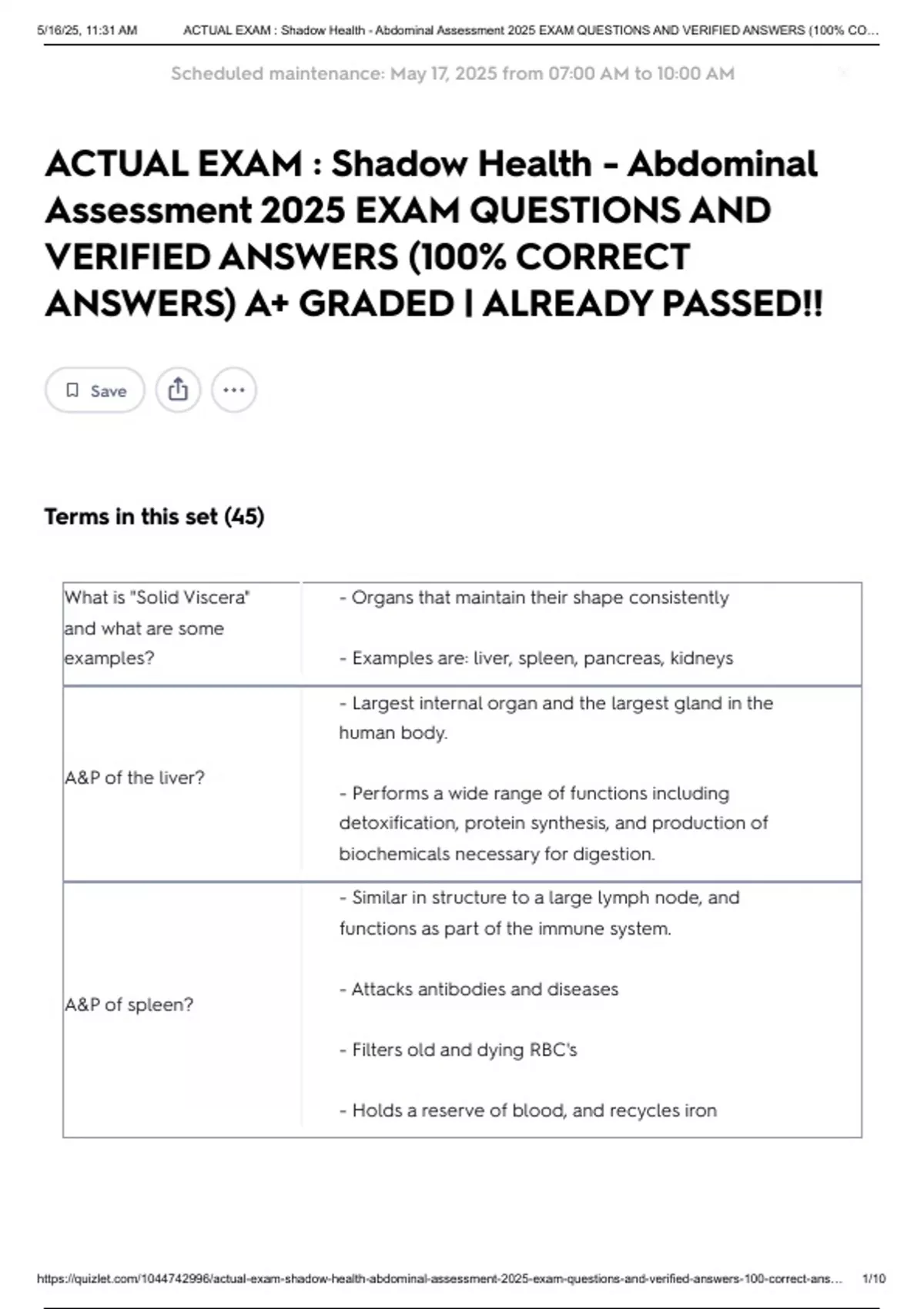 ACTUAL EXAM : Shadow Health - Abdominal Assessment 2025 EXAM QUESTIONS ...