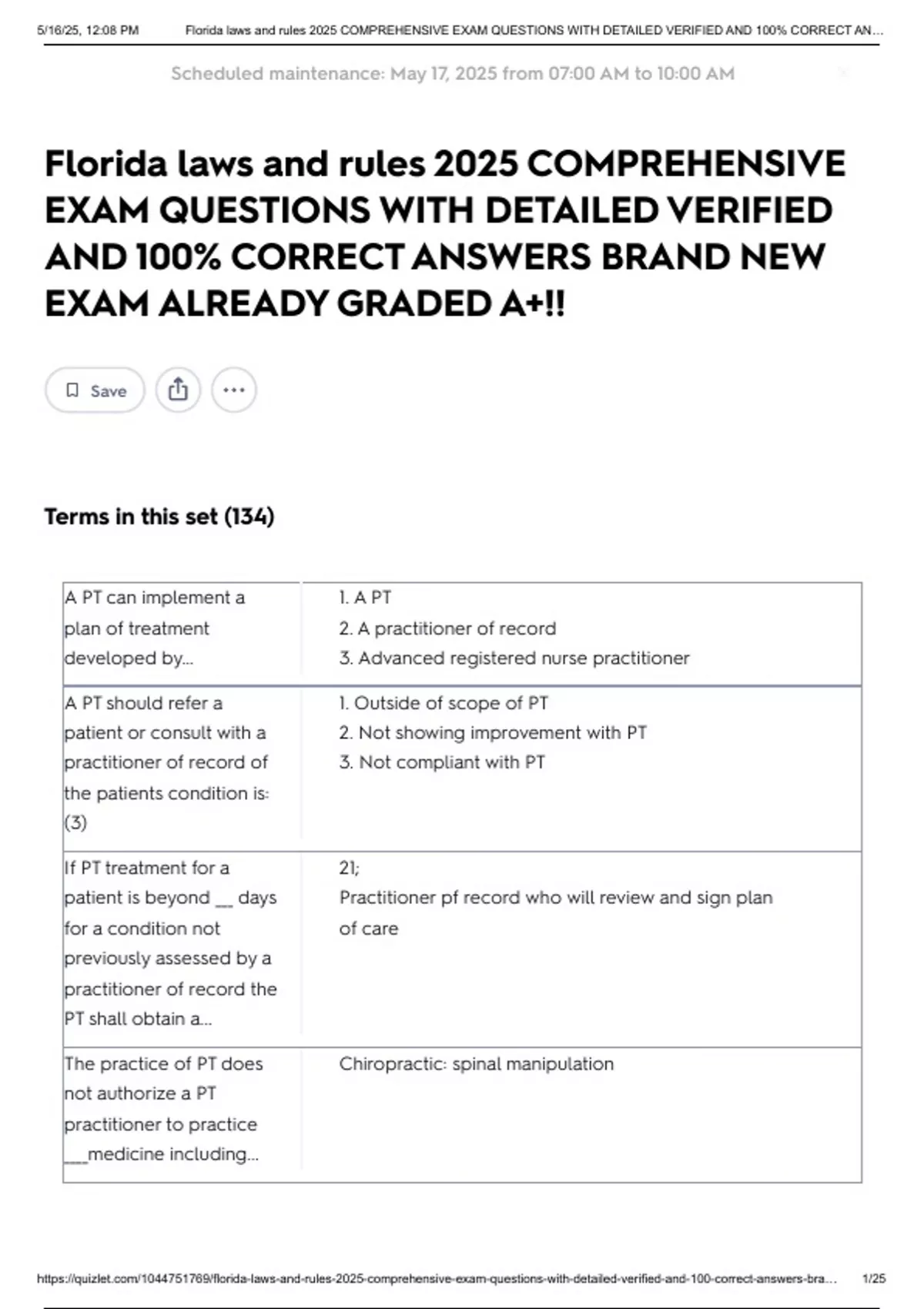 Florida laws and rules 2025 COMPREHENSIVE EXAM QUESTIONS WITH DETAILED ...