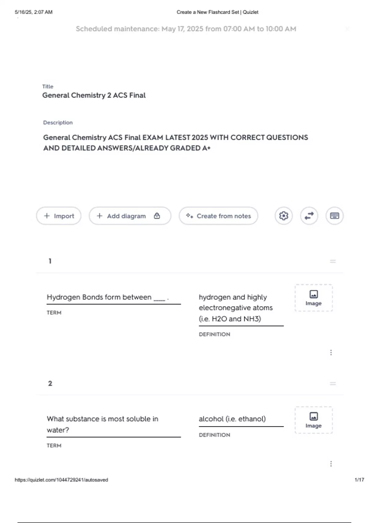 General Chemistry 2 ACS Final Description General Chemistry ACS Final ...