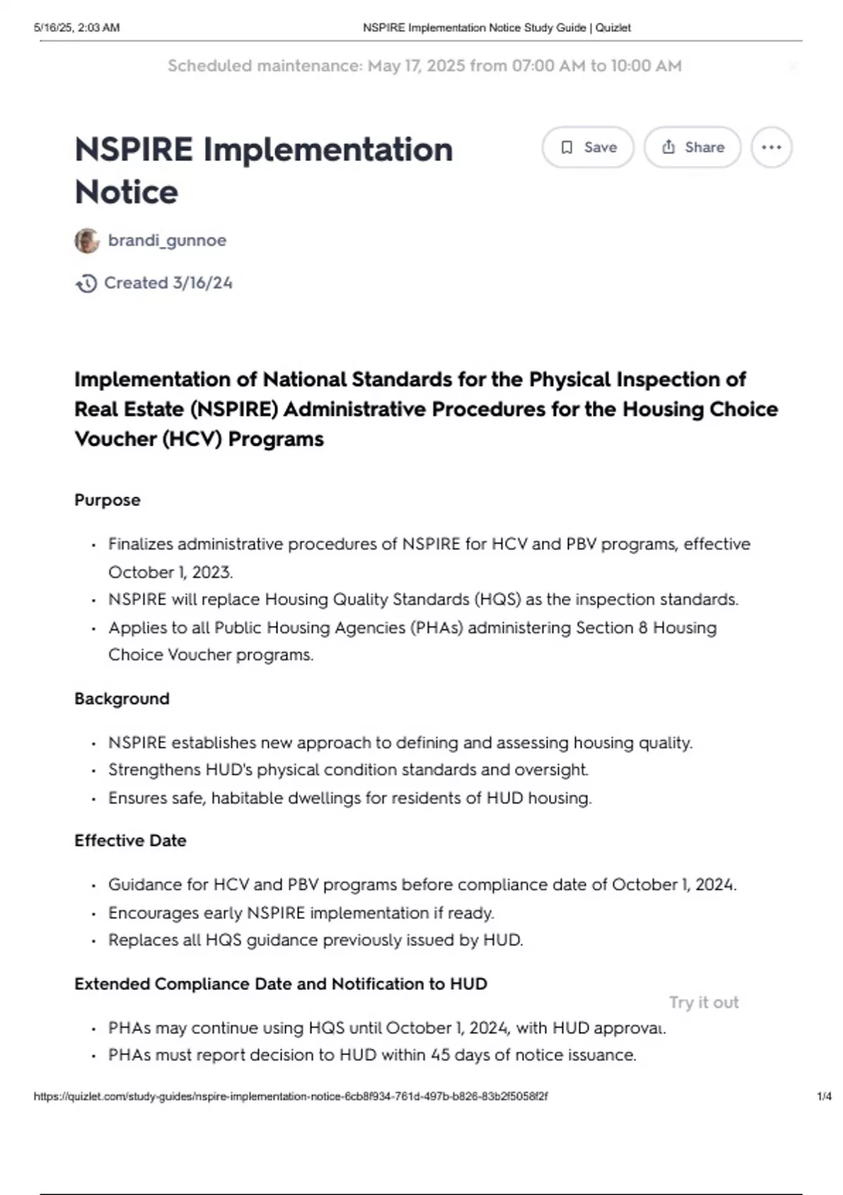 Implementation of National Standards for the Physical Inspection of ...