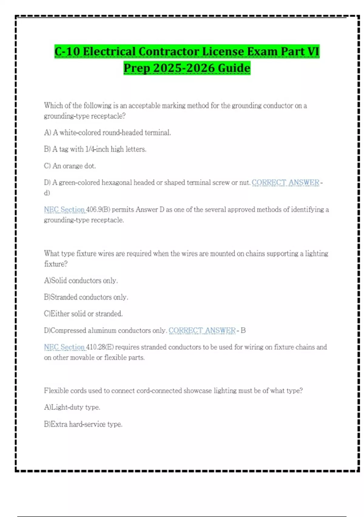 C-10 Electrical Contractor License Exam Part VI Prep Guide - C-10 ...