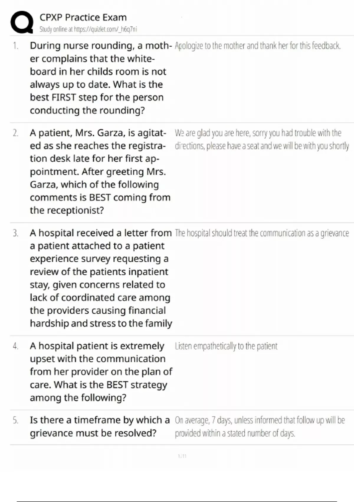 CPXP Practice Exam /2025 study guide for Certified Patient Experience ...