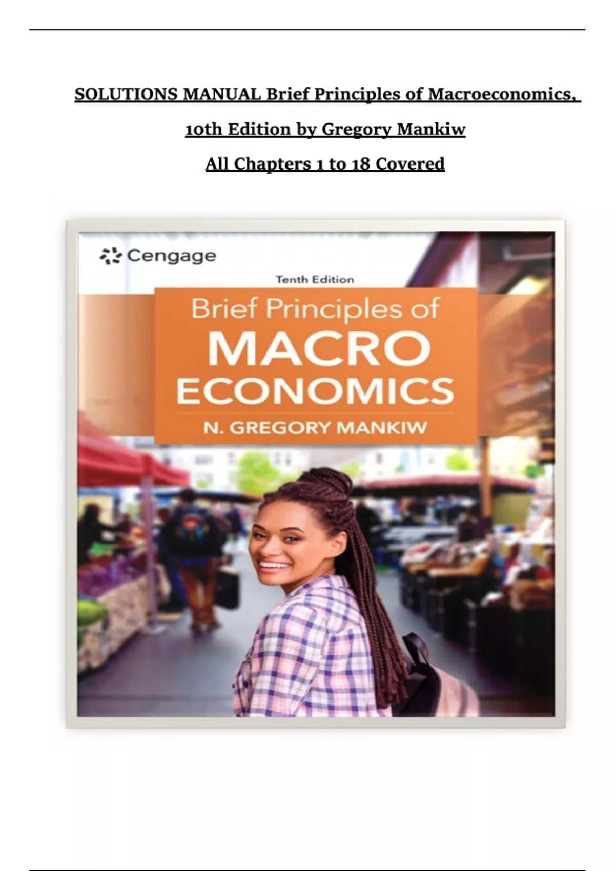 Solution Manual for Brief Principles of Macroeconomics, 10th Edition by N. Gregory Mankiw All ...