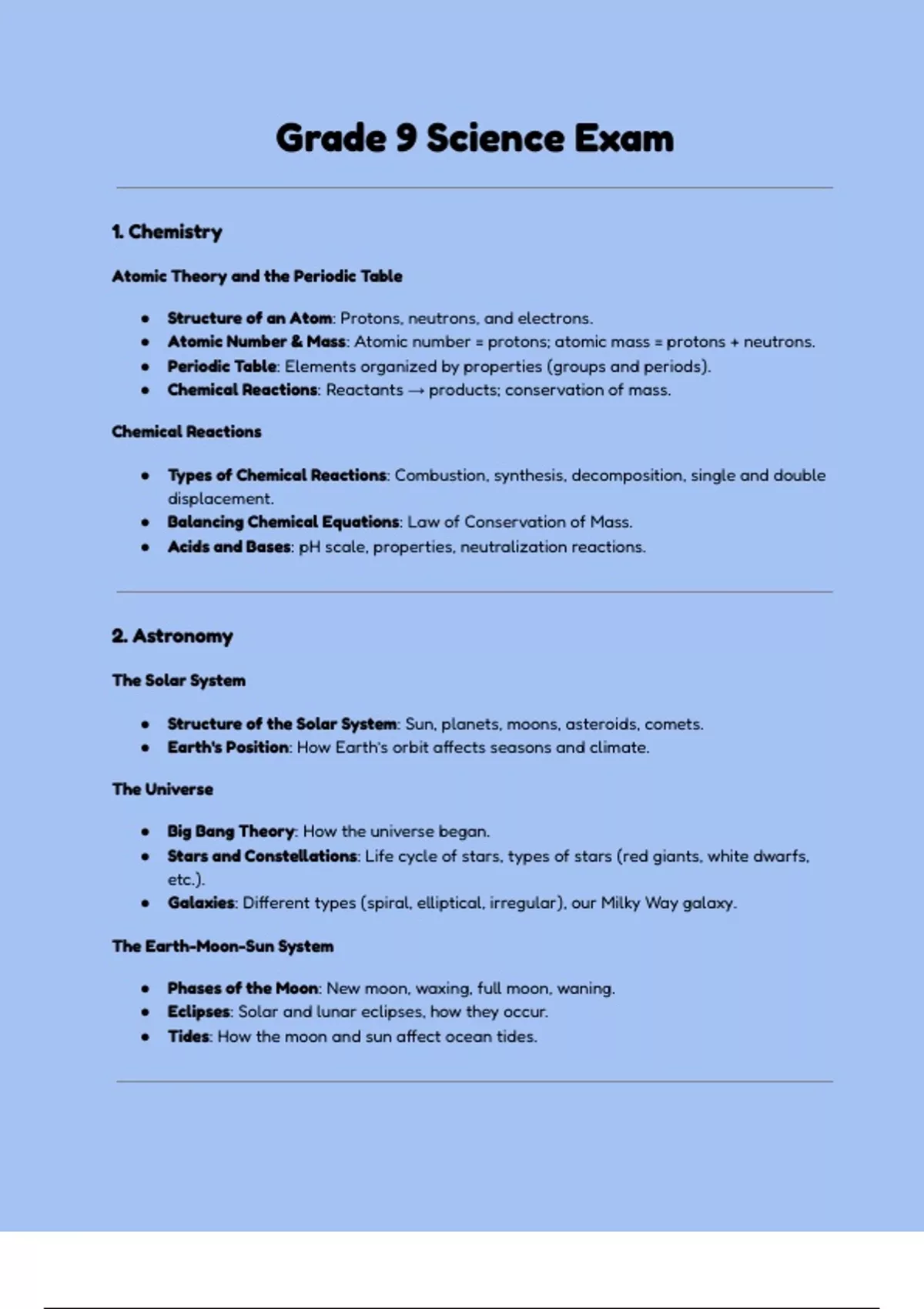 Ontario Grade 9 Science Exam Review - Science - Stuvia